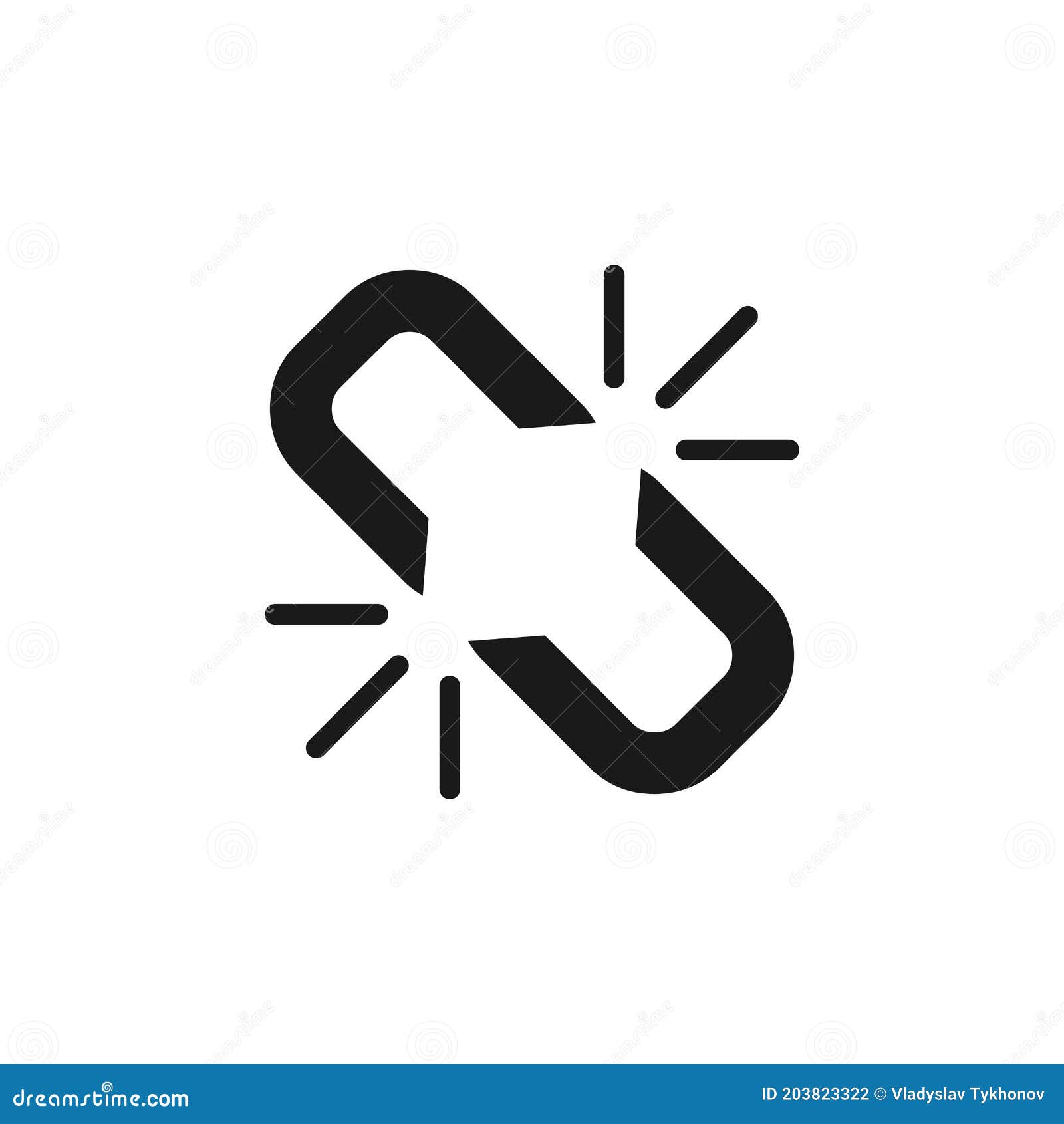 Vectorpictogram Loskoppelen. Wreck Chain Link Symbool. Defect ...