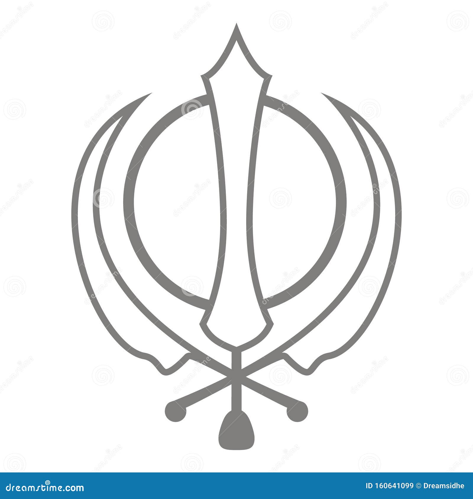 Vectorpictogram met Khanda vector illustratie. Illustration of harmonie ...
