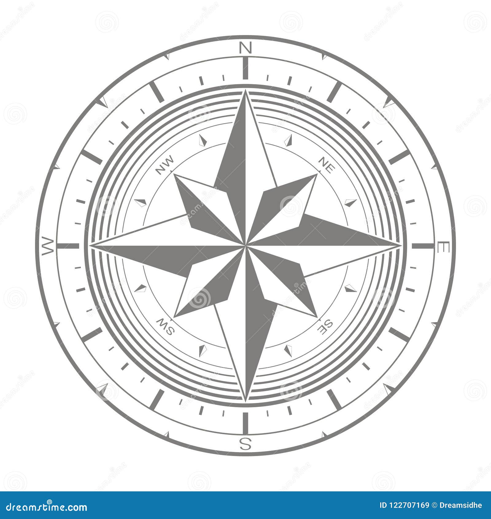 Vectorpictogram Met Windroos Vector Illustratie - Illustration of ster ...