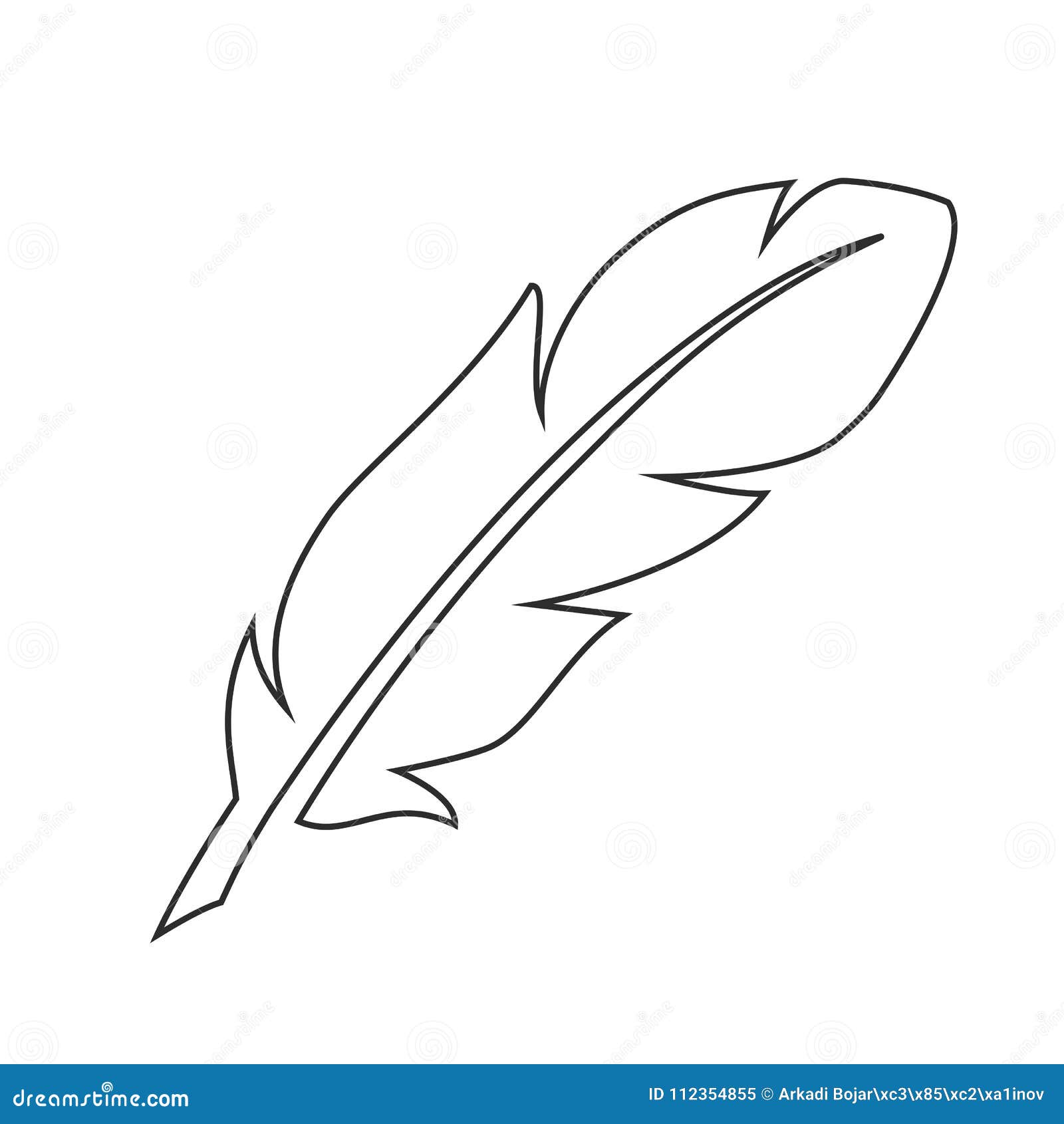 Vectorpictogram Van De Overzichts Het Witte Veer Vector Illustratie ...