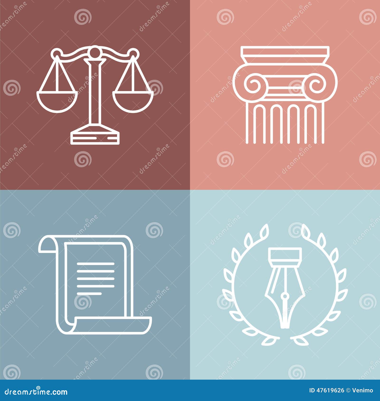 Vectorreeks Juridische En Wettelijke Emblemen Vector Illustratie ...