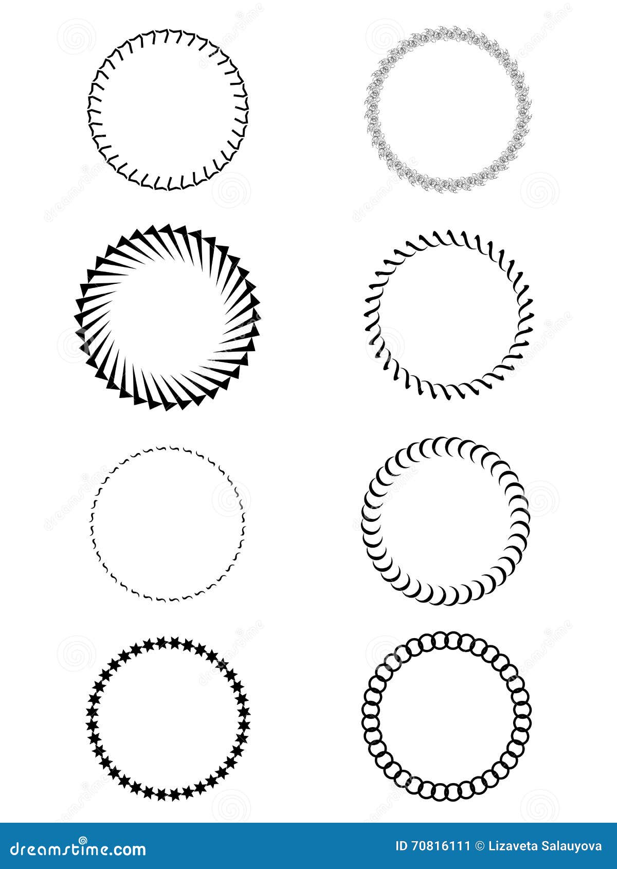 Vectorreeks of Ronde Kaders Vector Illustratie - Illustration of ...