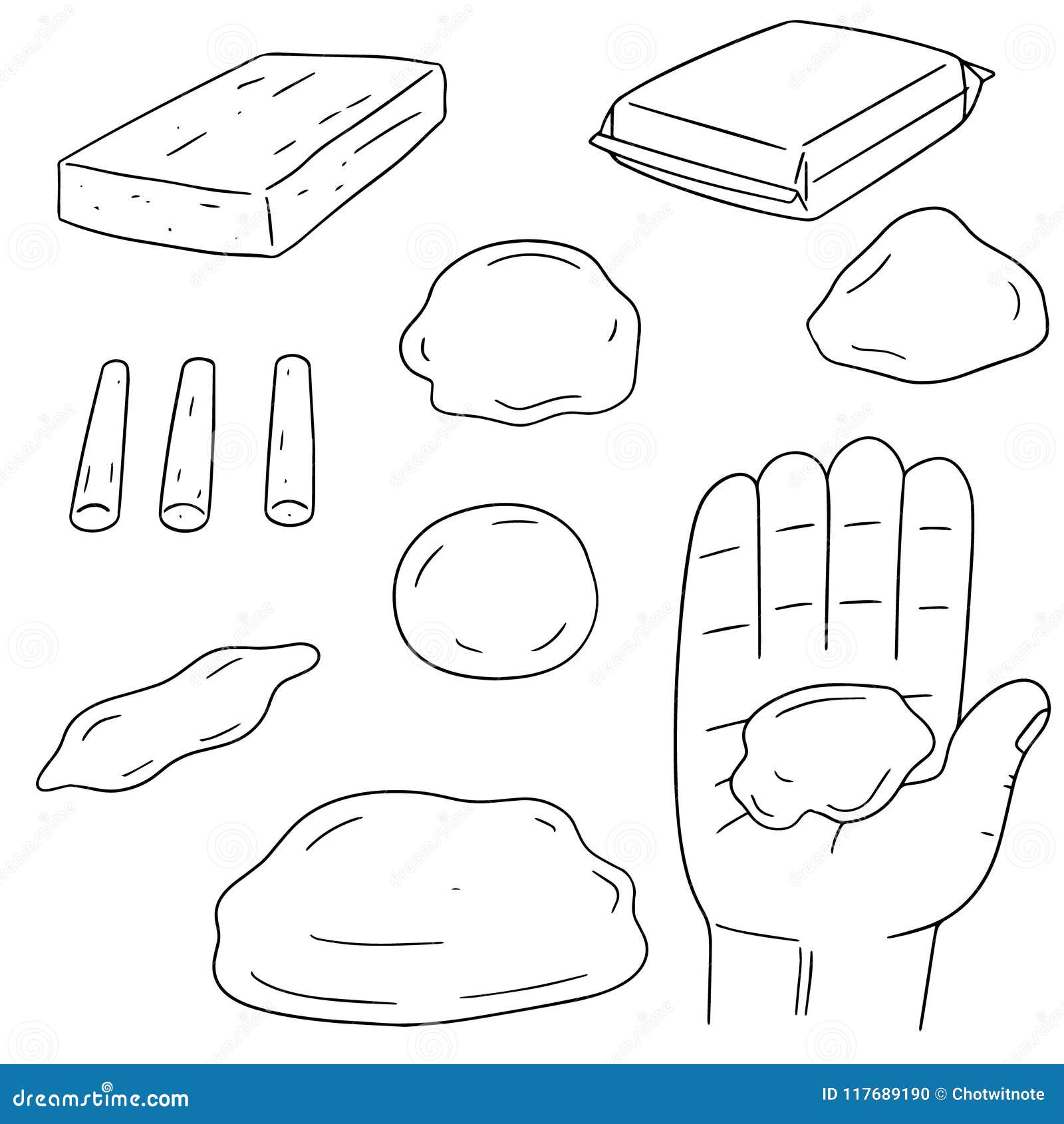 Vectorreeks Van Klei Voor Jong Geitje Vector Illustratie - Illustration ...