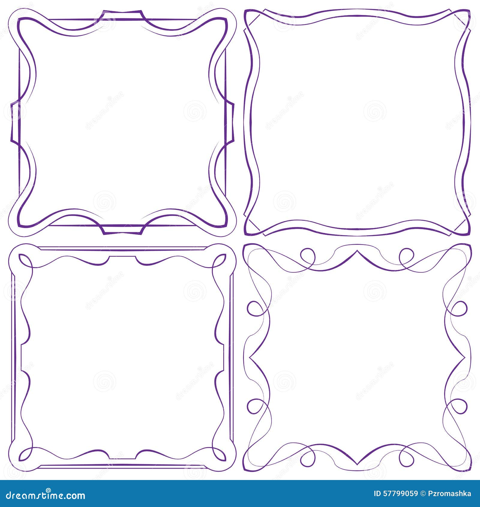 Vectorreeks Van Mooi Kader Vier Vector Illustratie - Illustration of ...