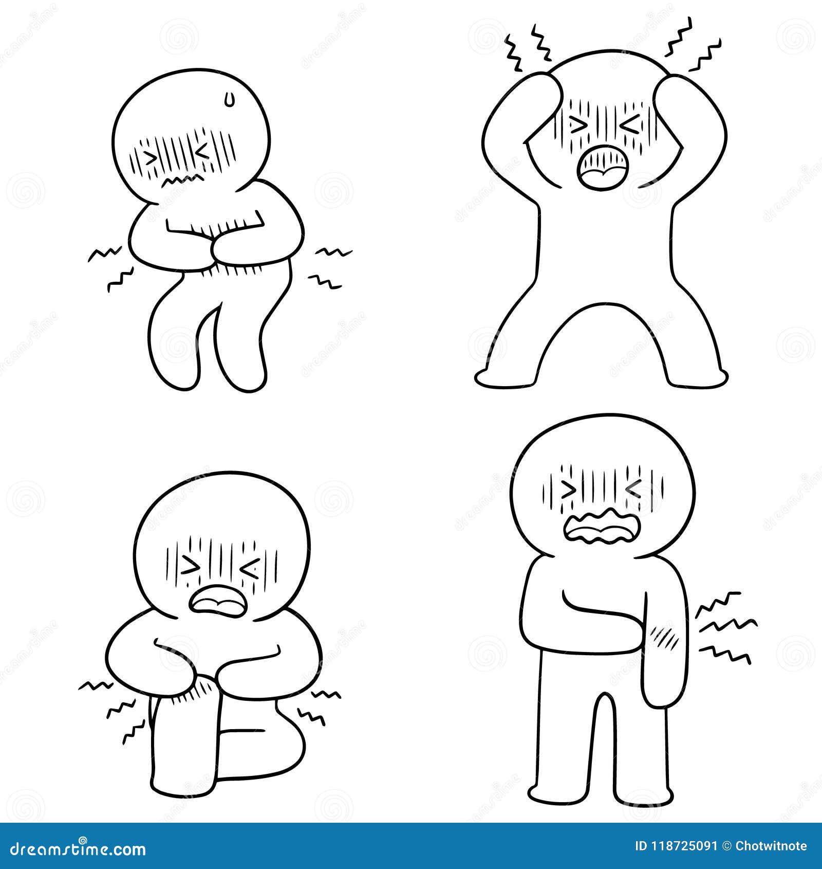 Vectorreeks van pijn vector illustratie. Illustration of lijn - 118725091