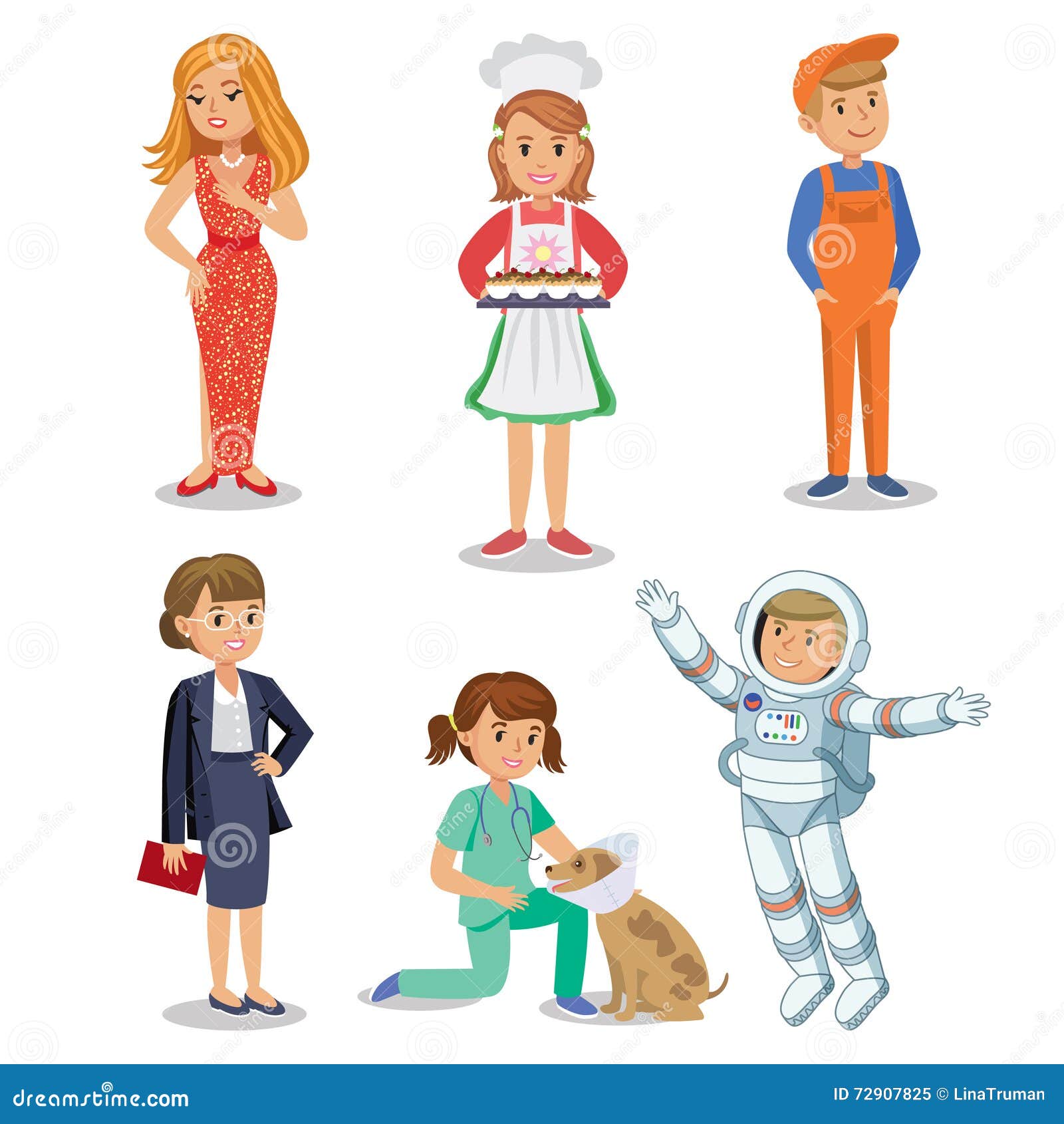 Vectorreeks Verschillende Beroepen Jonge Geitjesberoep Vector ...