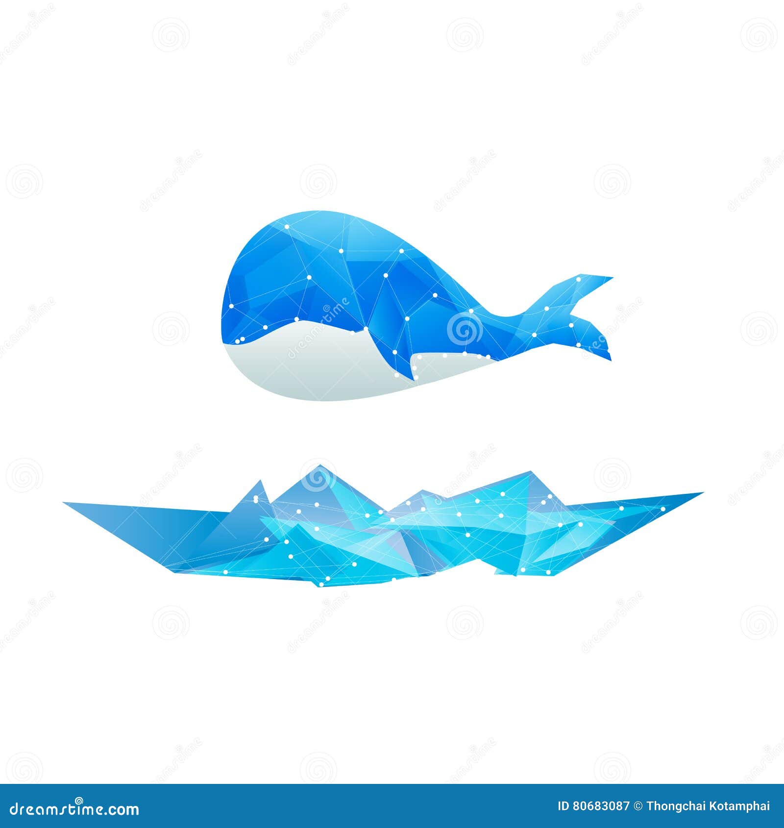Vectors Abstract Polygon Whale Isolated Design Blue Stock Vector ...