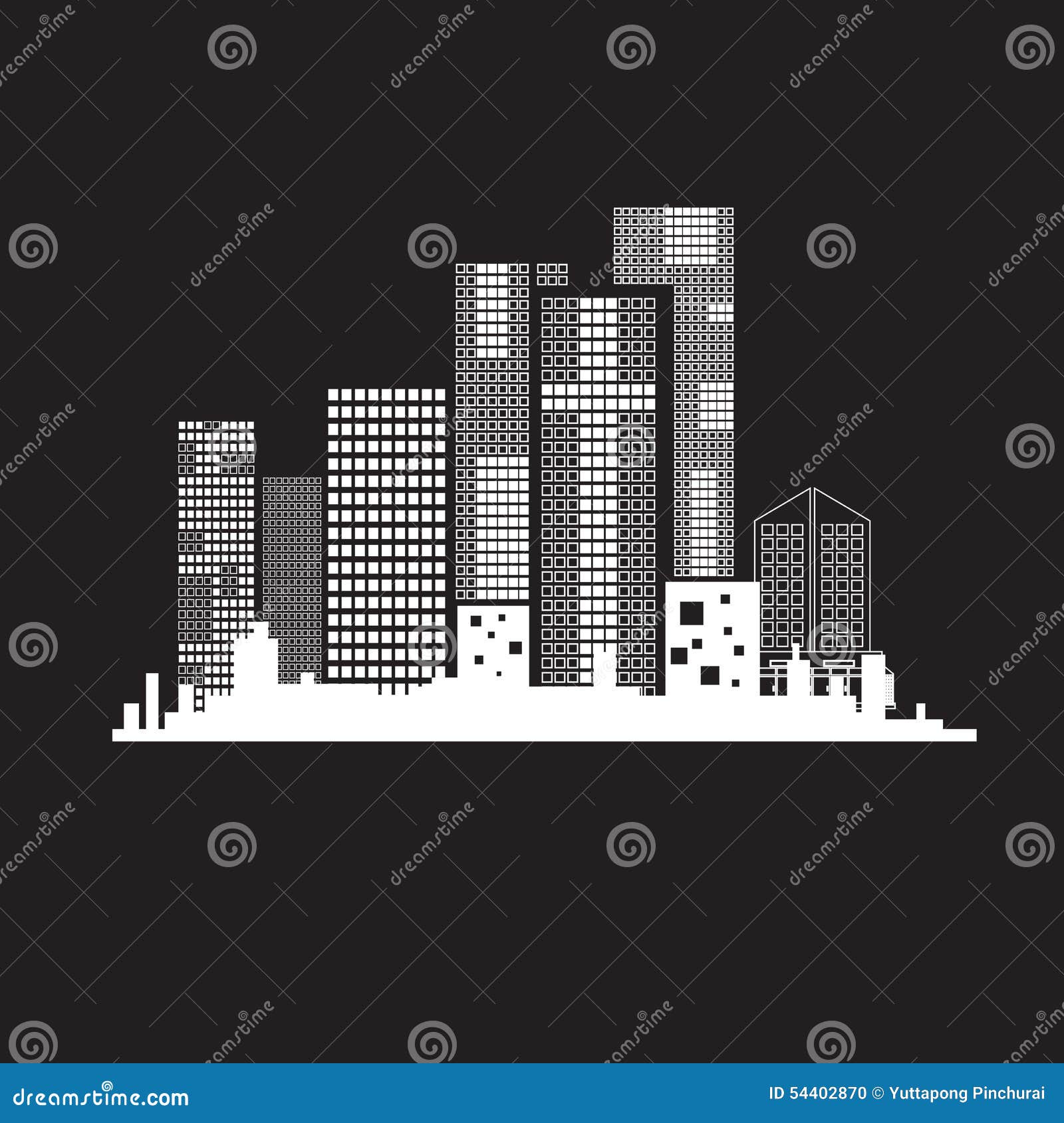 Vectors Building Black and White on Back Ground Stock Vector ...