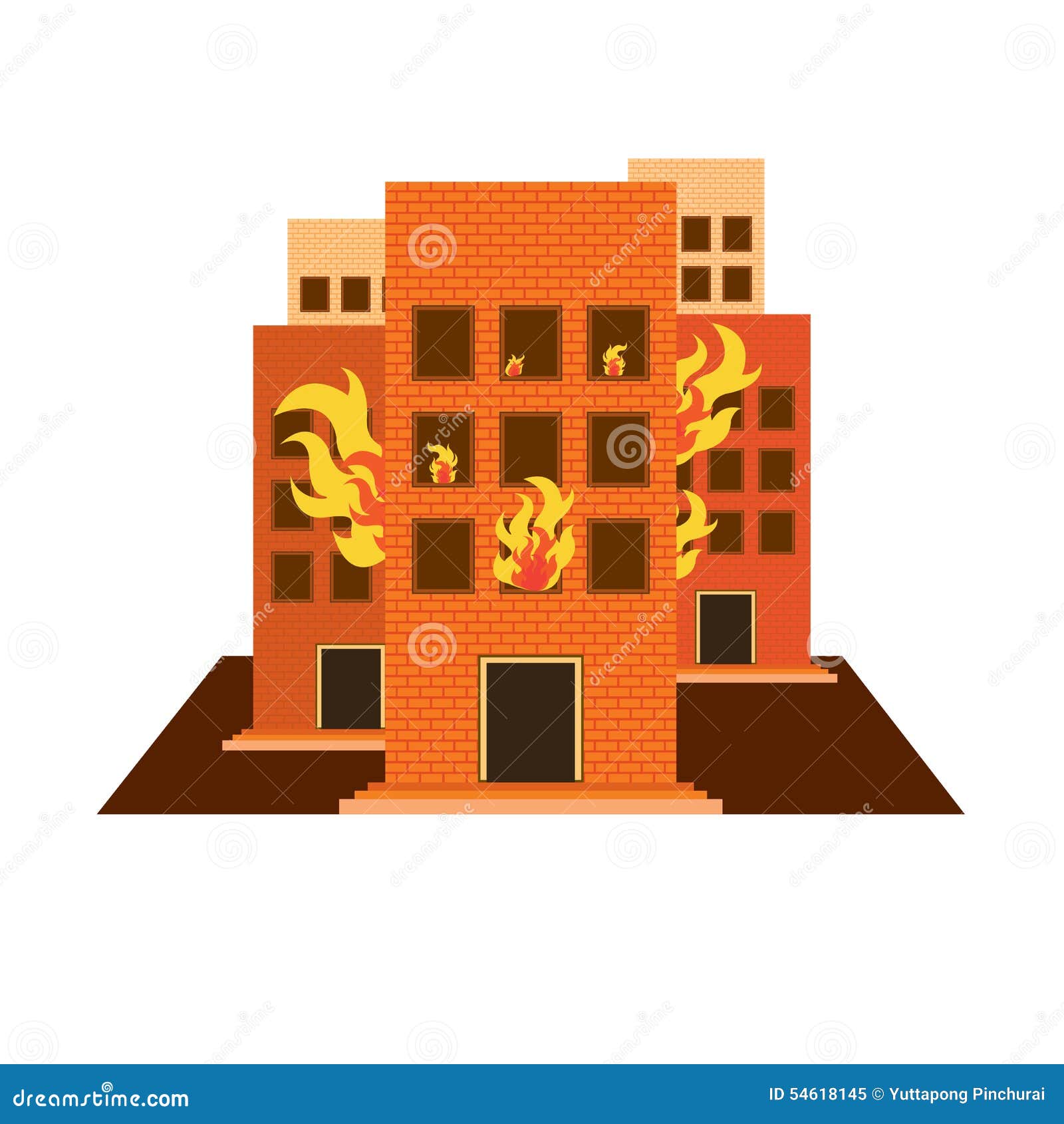 Vectors Building Fire Colour and White on White Back Ground Stock ...