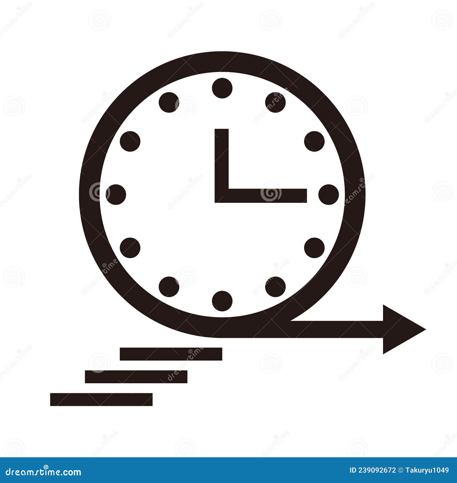 A Clock Vector Icon Representing the Advance of Time. Simple Flat ...
