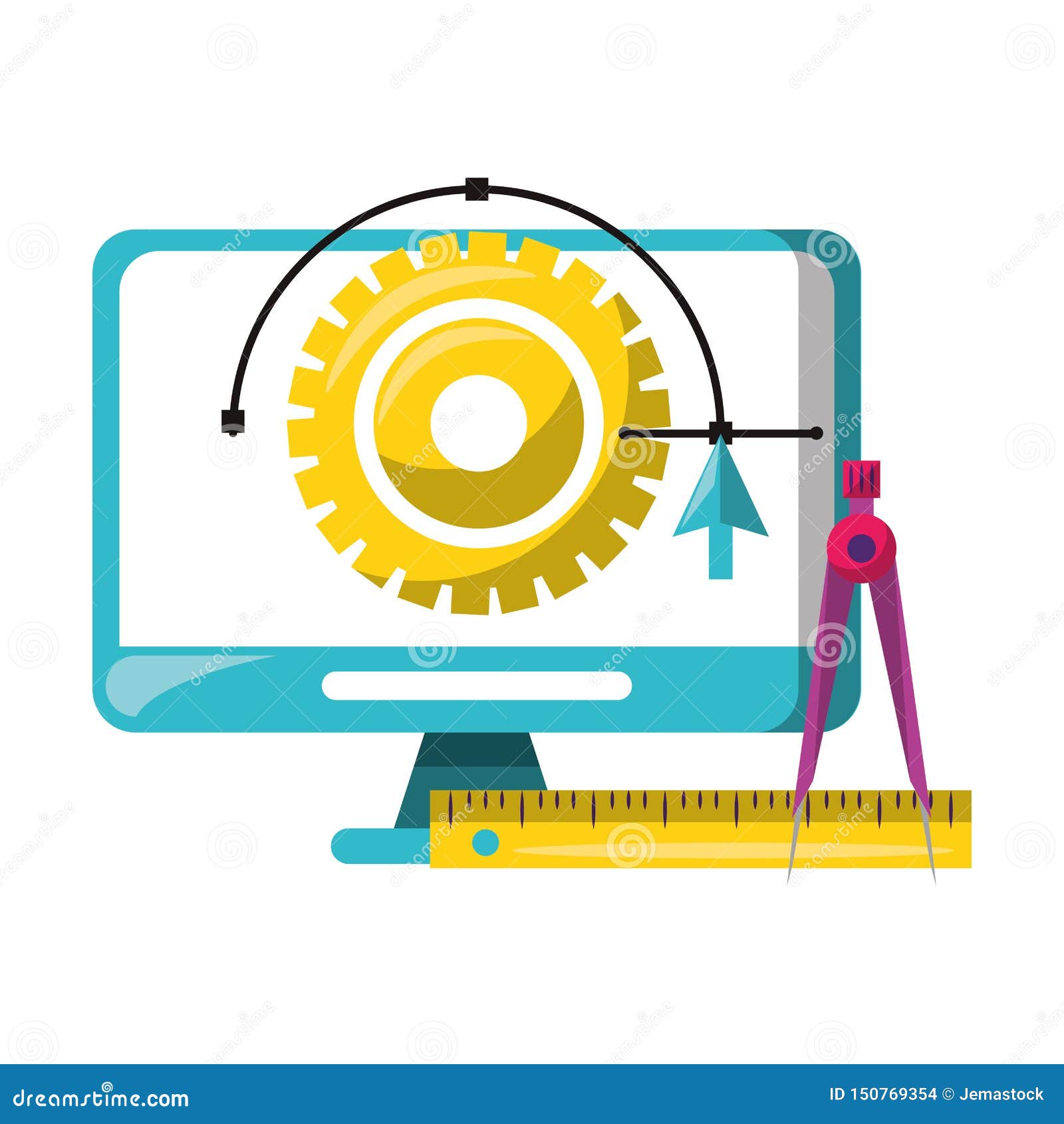 Vectors and Graphic Design Digital Tools Stock Vector - Illustration of ...