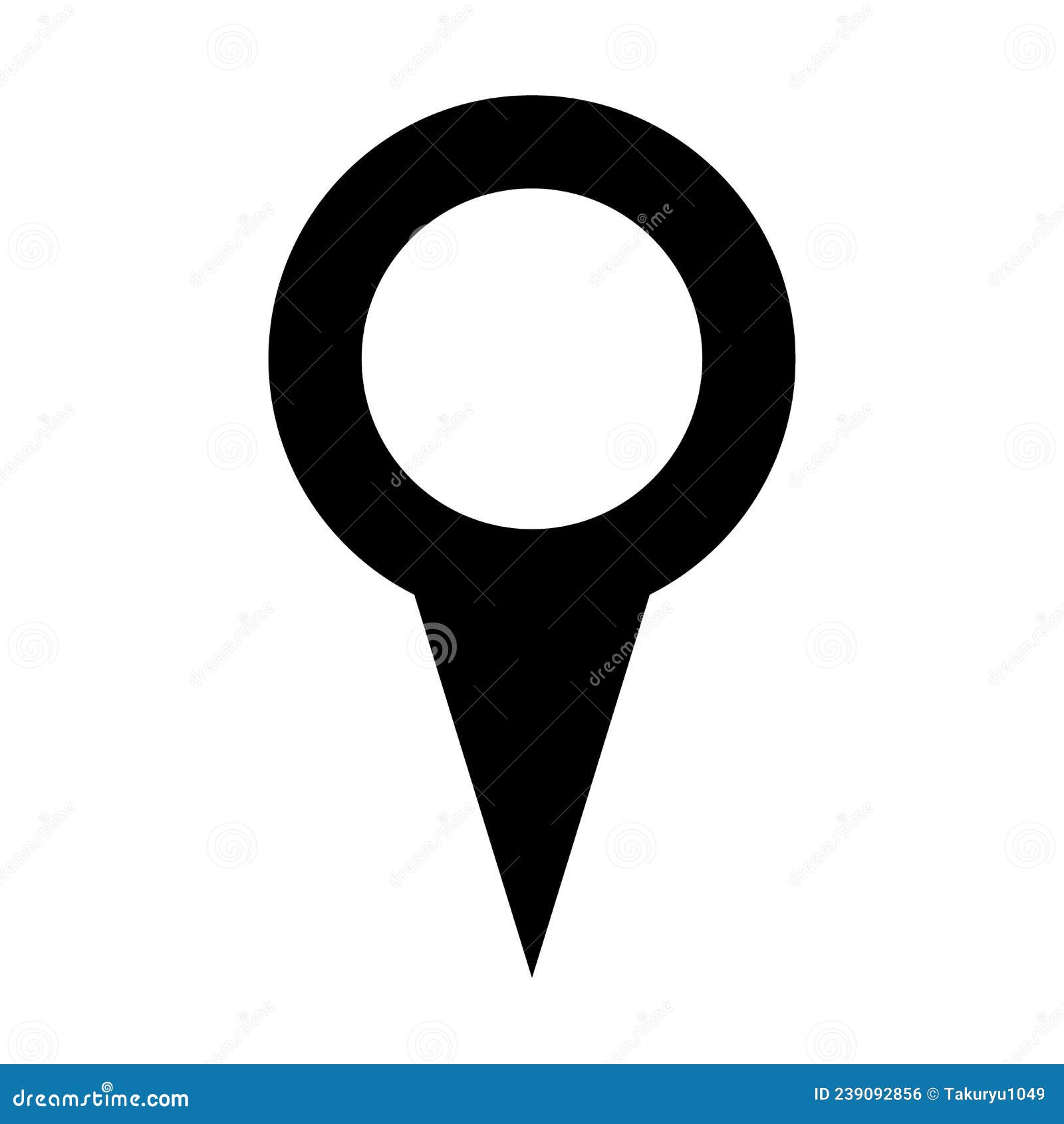 A Simple Black Map Pin Icon. Vector. Stock Vector - Illustration of ...