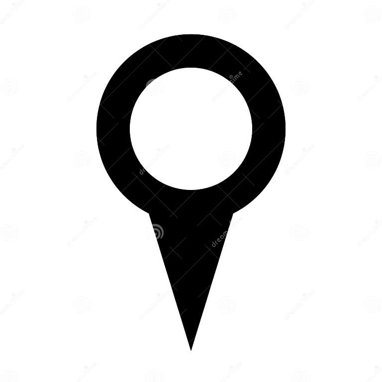 A Simple Black Map Pin Icon. Vector. Stock Vector - Illustration of ...