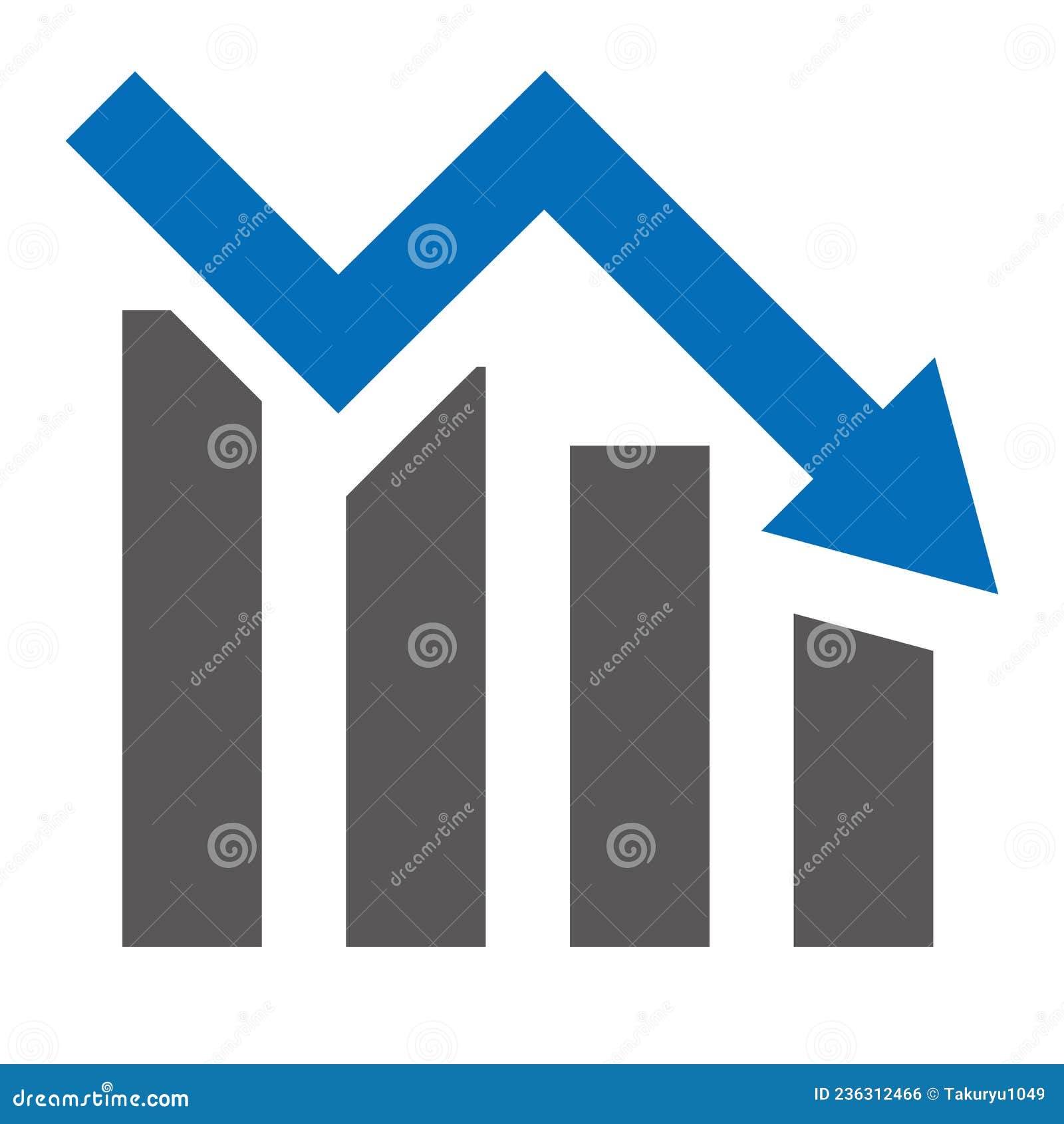 Low Arrow and Graph Icon. Vector. Stock Vector - Illustration of ...