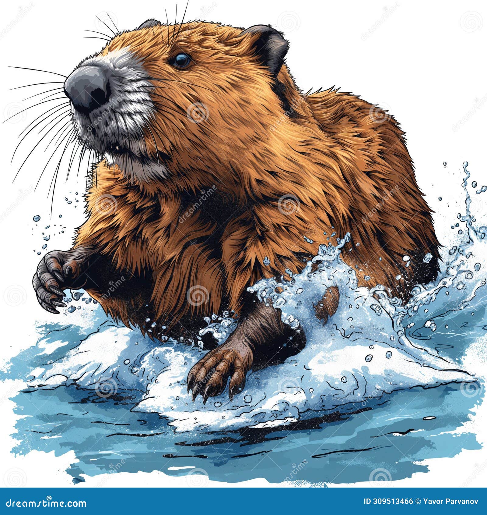 Model of an Industrious Beaver Building a Dam, AI Generated Stock ...