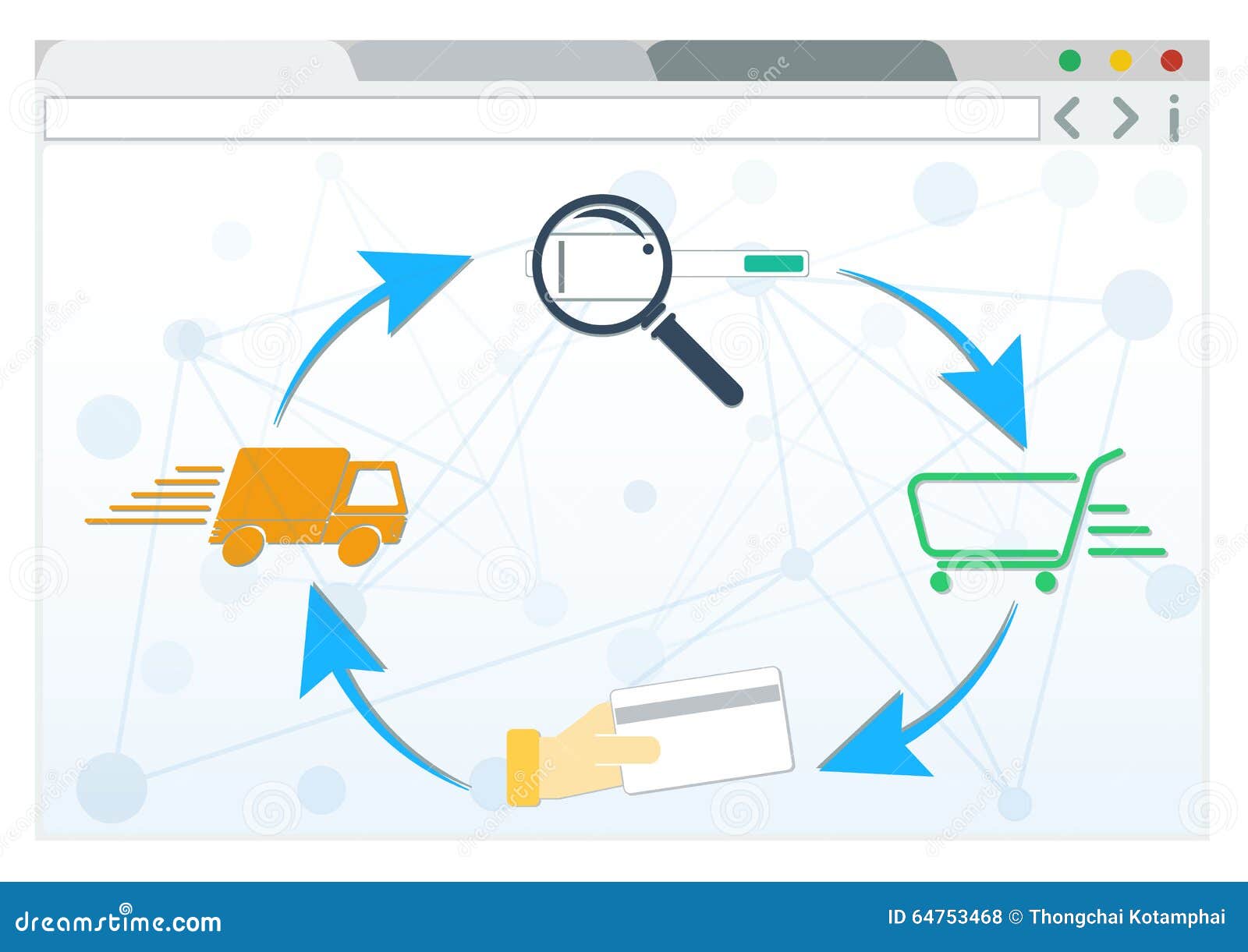 Vectors Tech Computer E-commerce Stock Illustration - Illustration of ...