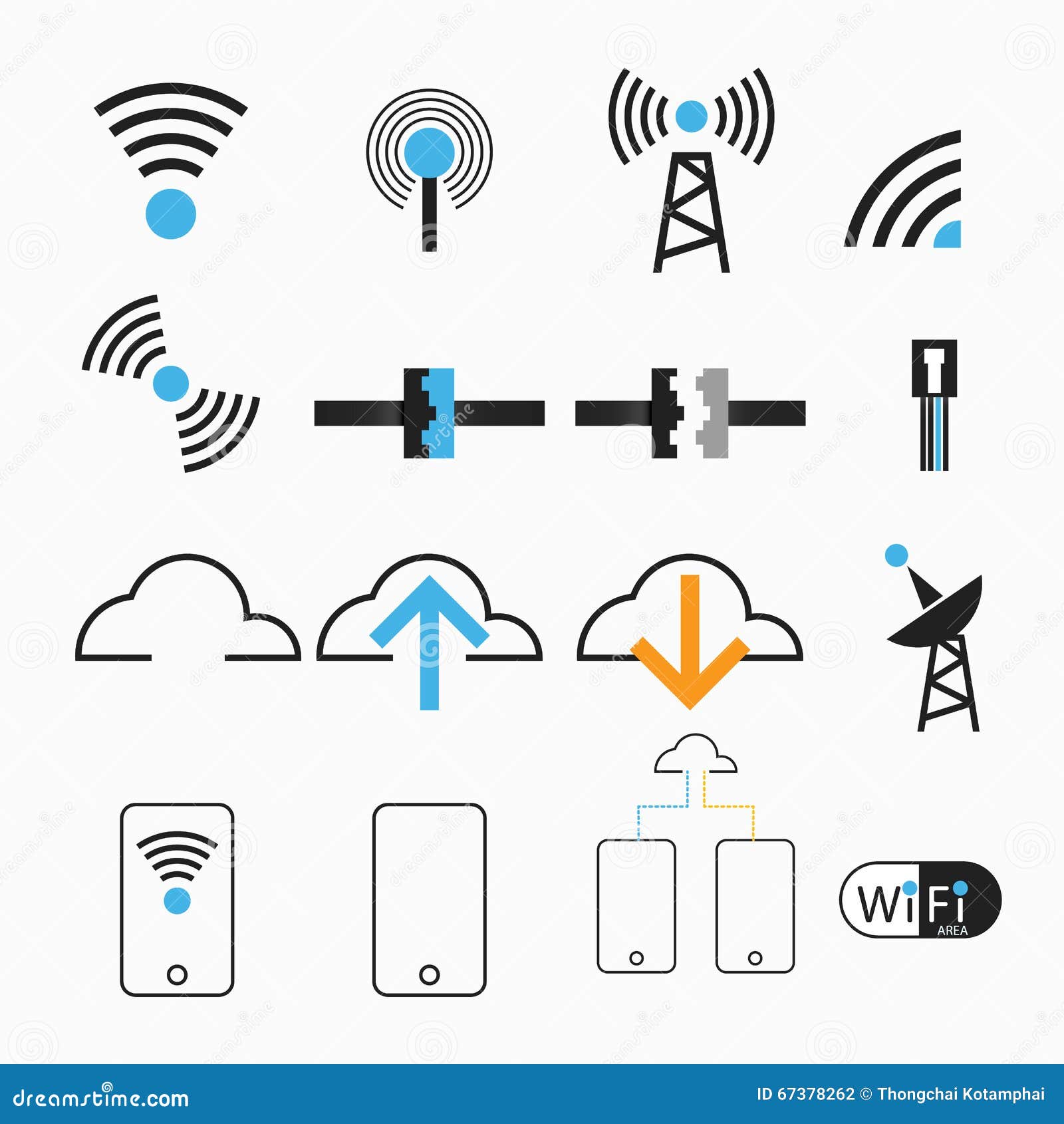Vectors Wireless Internet Network Antenna Stock Vector - Illustration ...