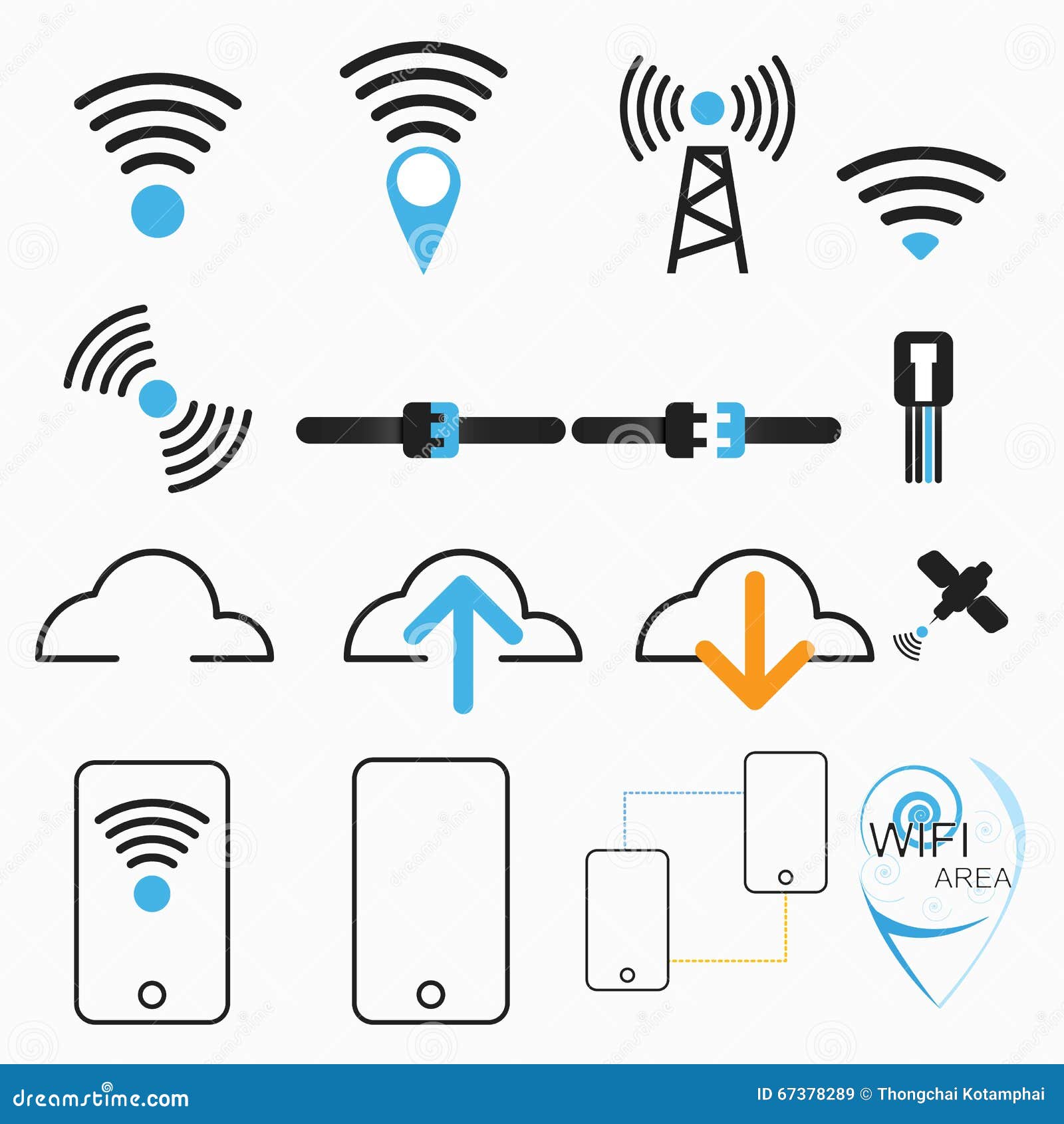 Vectors Wireless Internet Network Antenna Stock Vector - Illustration ...