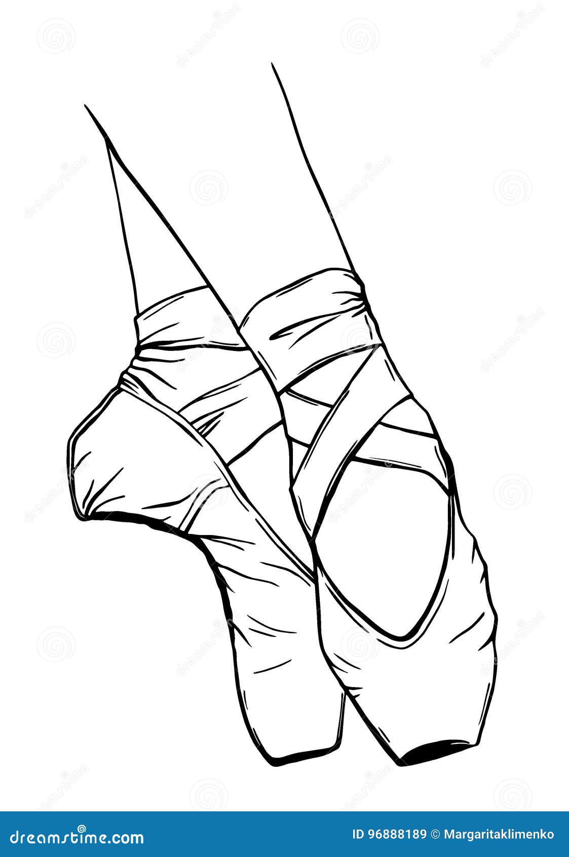 Vectorschets Van Balletschoenen Vector Illustratie - Illustration of ...