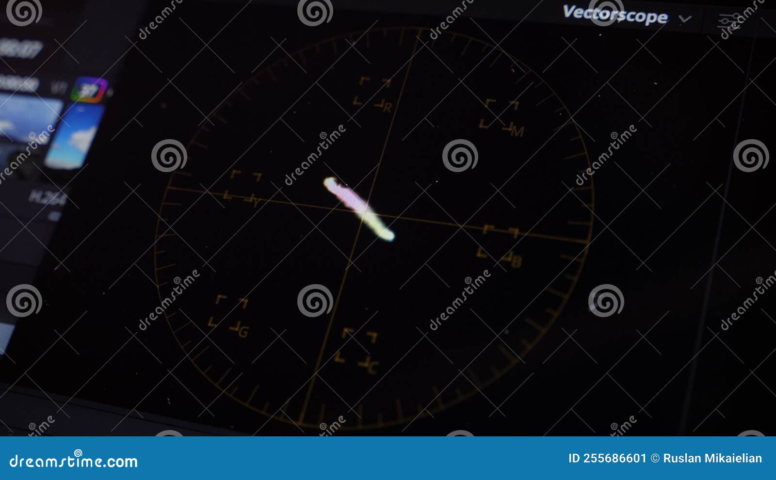 Vectorscope, Close Up. Color Correction Video Editing Program ...