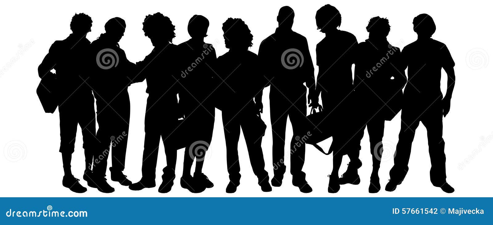 Vectorsilhouet Van Een Groep Mensen Stock Illustratie - Illustration of ...