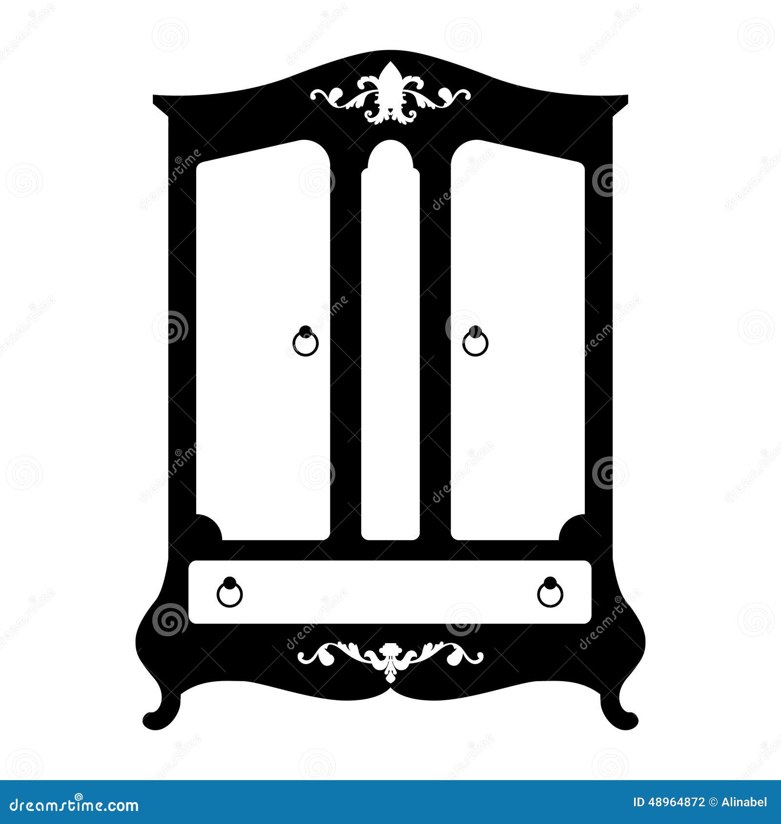 Vectorsilhouet van kast vector illustratie. Illustration of stencil ...