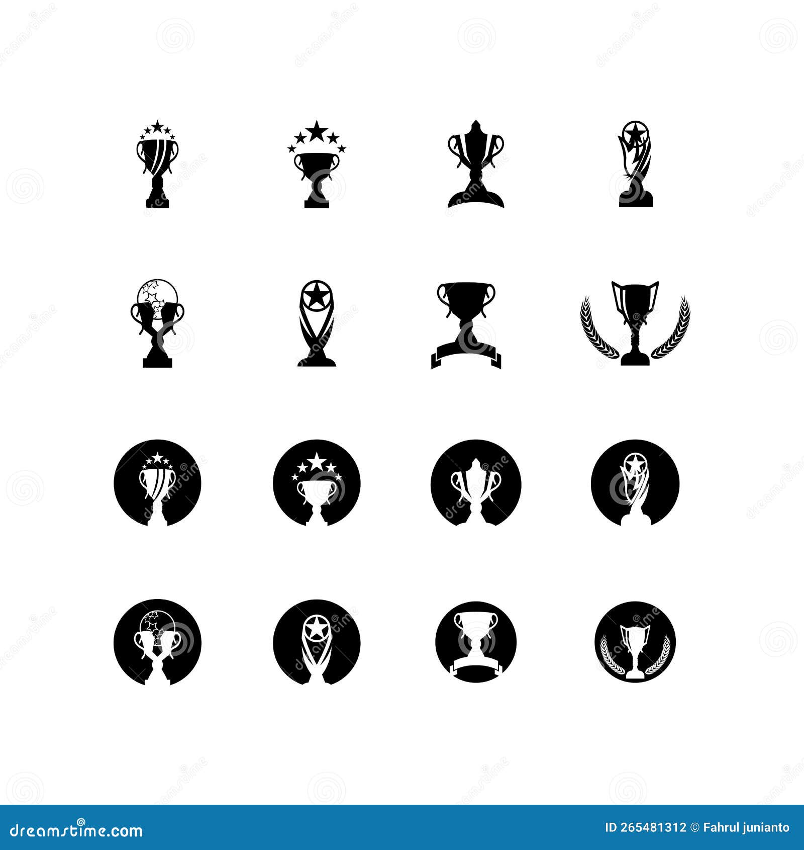 Vectorsjabloon Van Het Trofee Black Silhouette Stock Illustratie - Illustration of illustratie ...