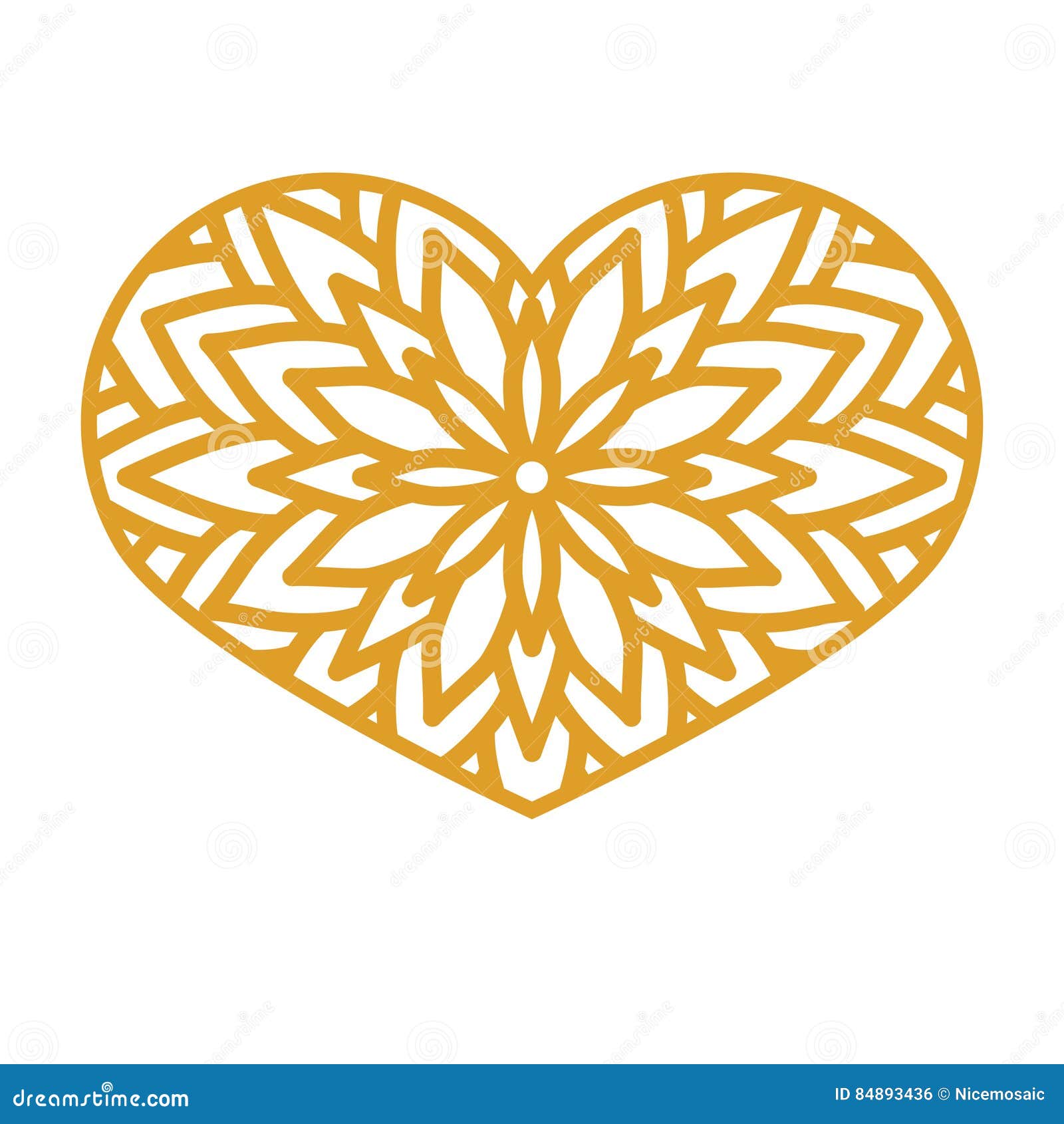 Vectorstencil Kanten Hart Met Gesneden Openwork Patroon Malplaatje ...