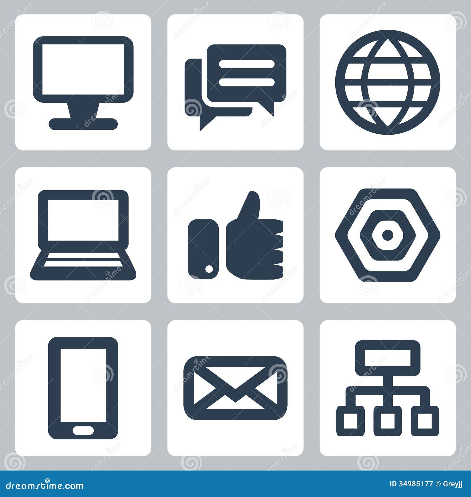 Vectorweb/Internet-geplaatste Pictogrammen Vector Illustratie ...