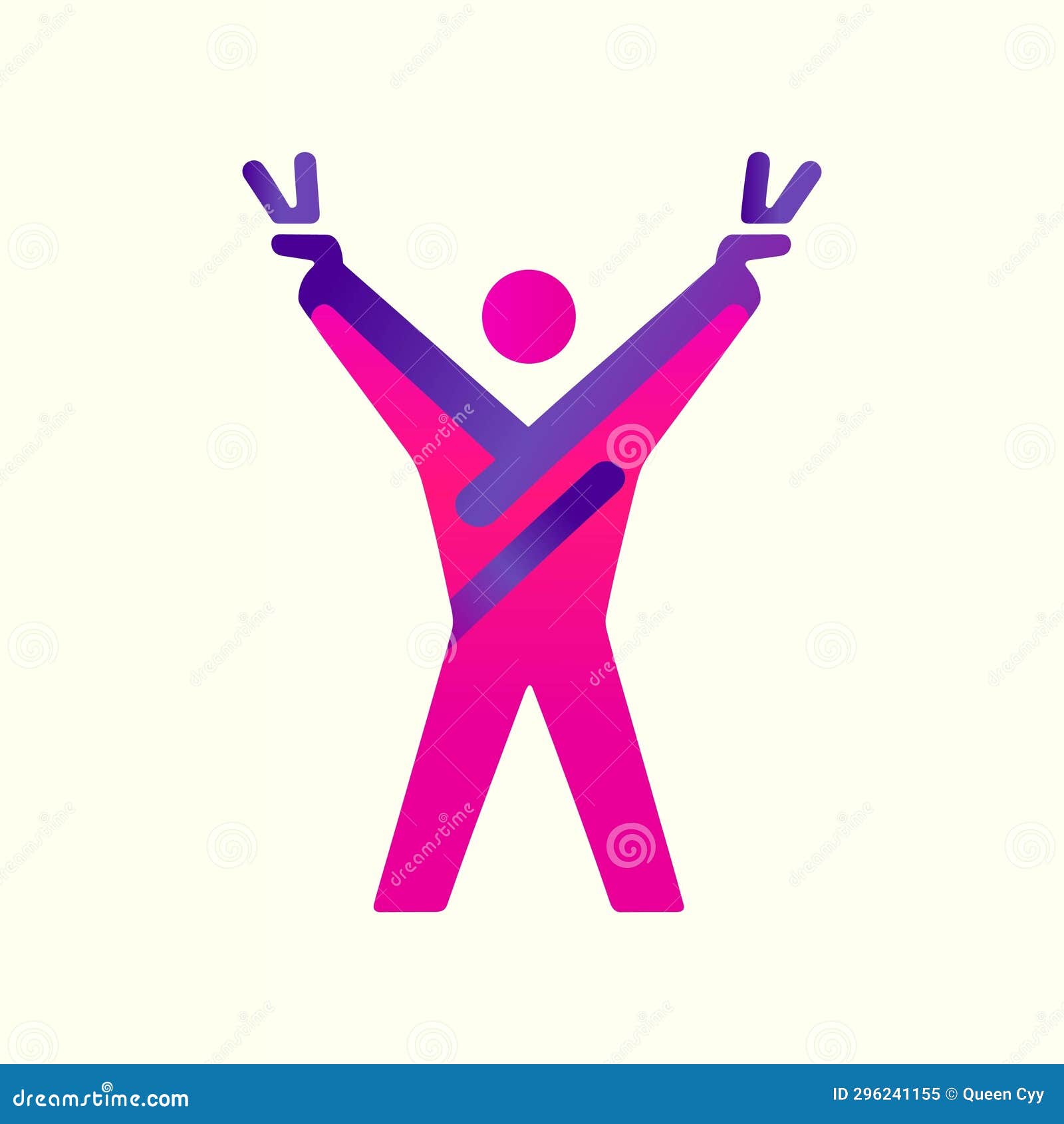 Vector Illustration of the Victory Man in an Iconic Style Stock ...