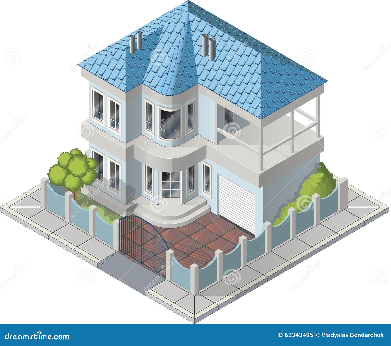 Vectot Luxury House Isometric Stock Illustration - Illustration of ...
