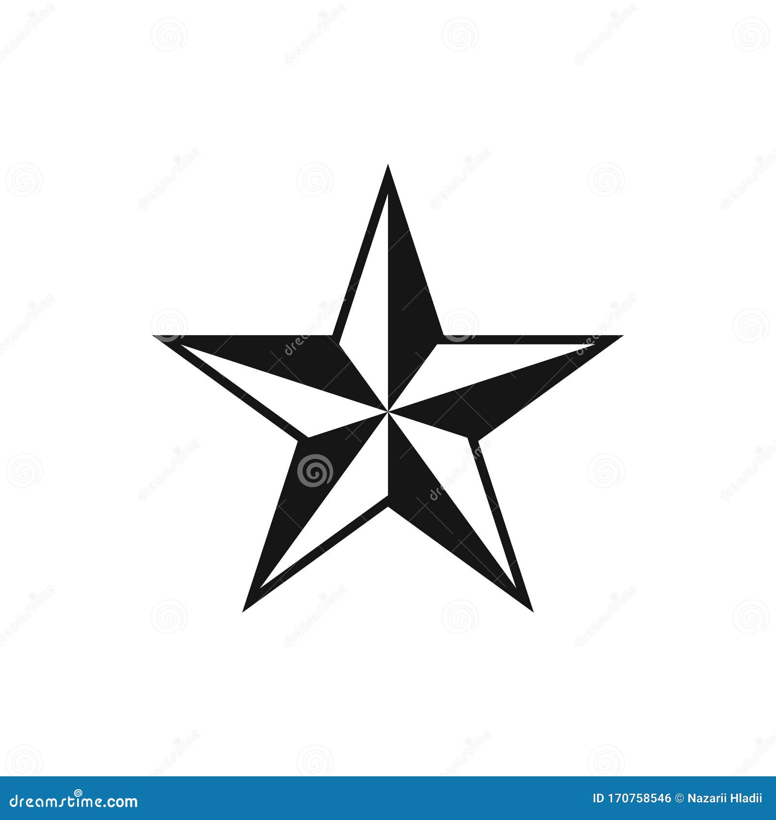 Vectr Illustration of Five Pointed Star. Isolated Stock Vector ...