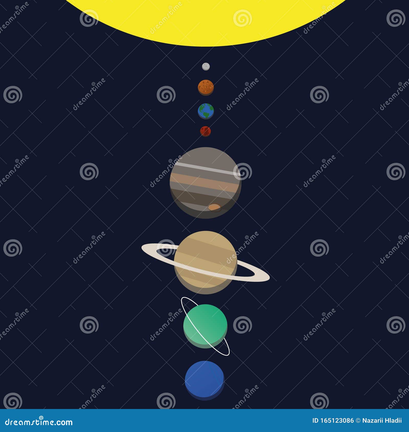 Vectro Illustration of Solar System. Flat Design. Stock Vector ...