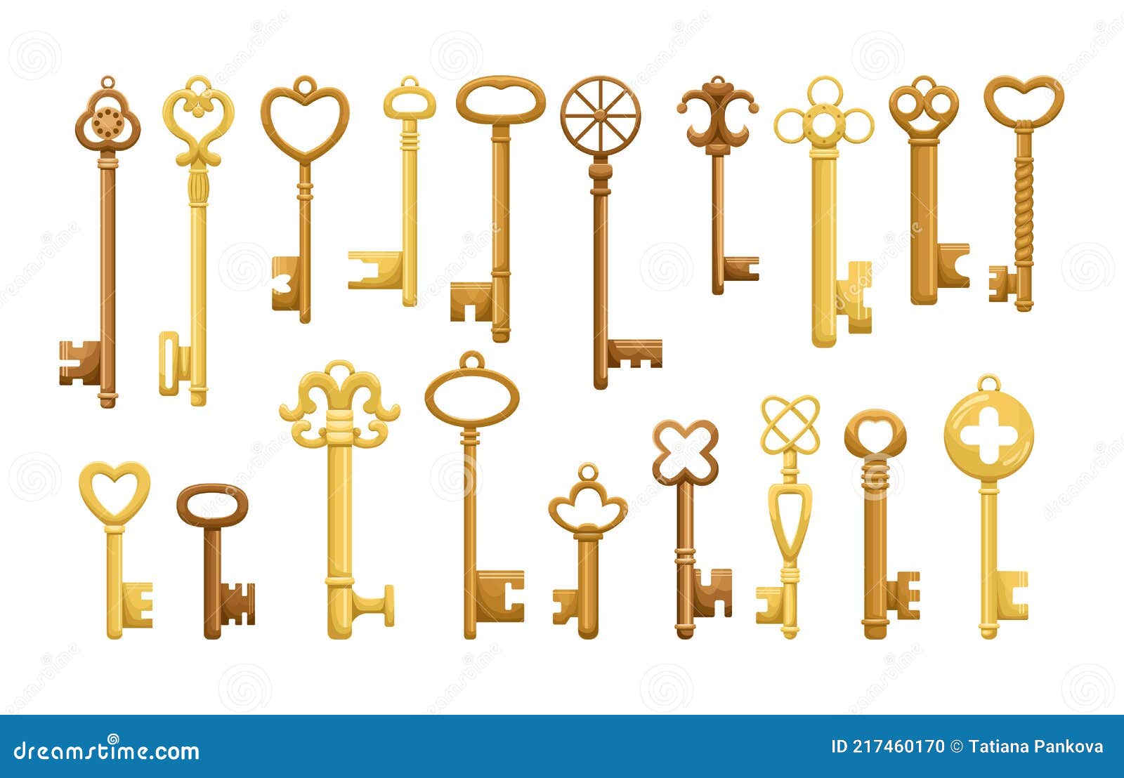 Retro Keys Symbols Big Collection. Abstract Vector Signs, Symbols Or ...