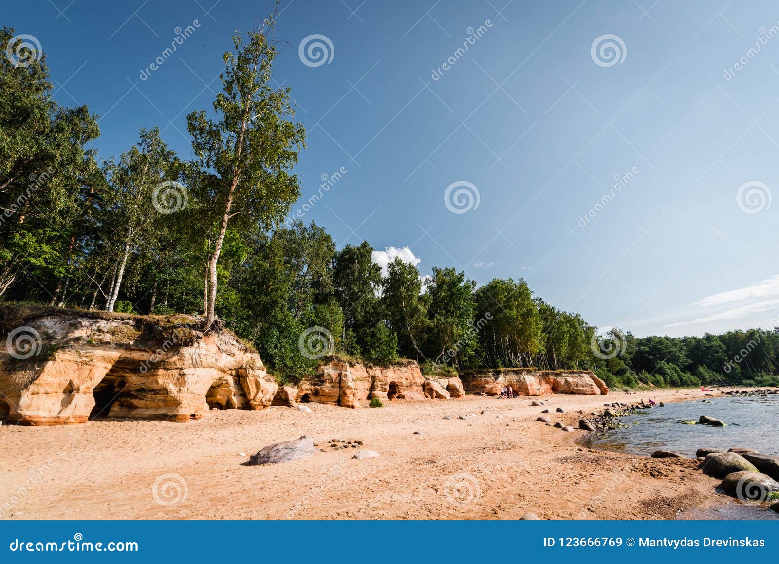 Veczemju Klintis. Limestone Beach in Latvia. Stock Image - Image of ...