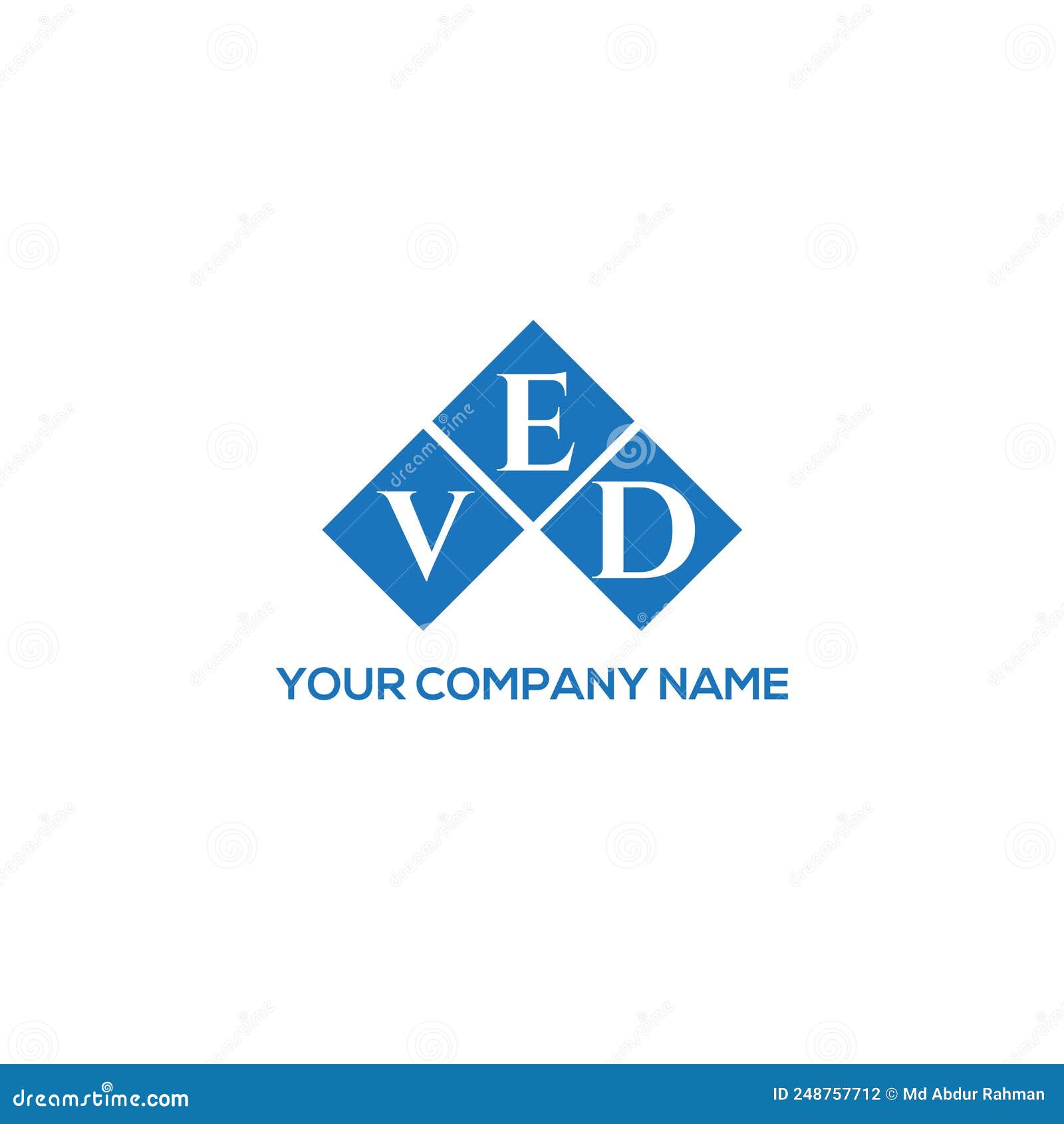 VED Letter Logo Design on BLACK Background. VED Creative Initials ...