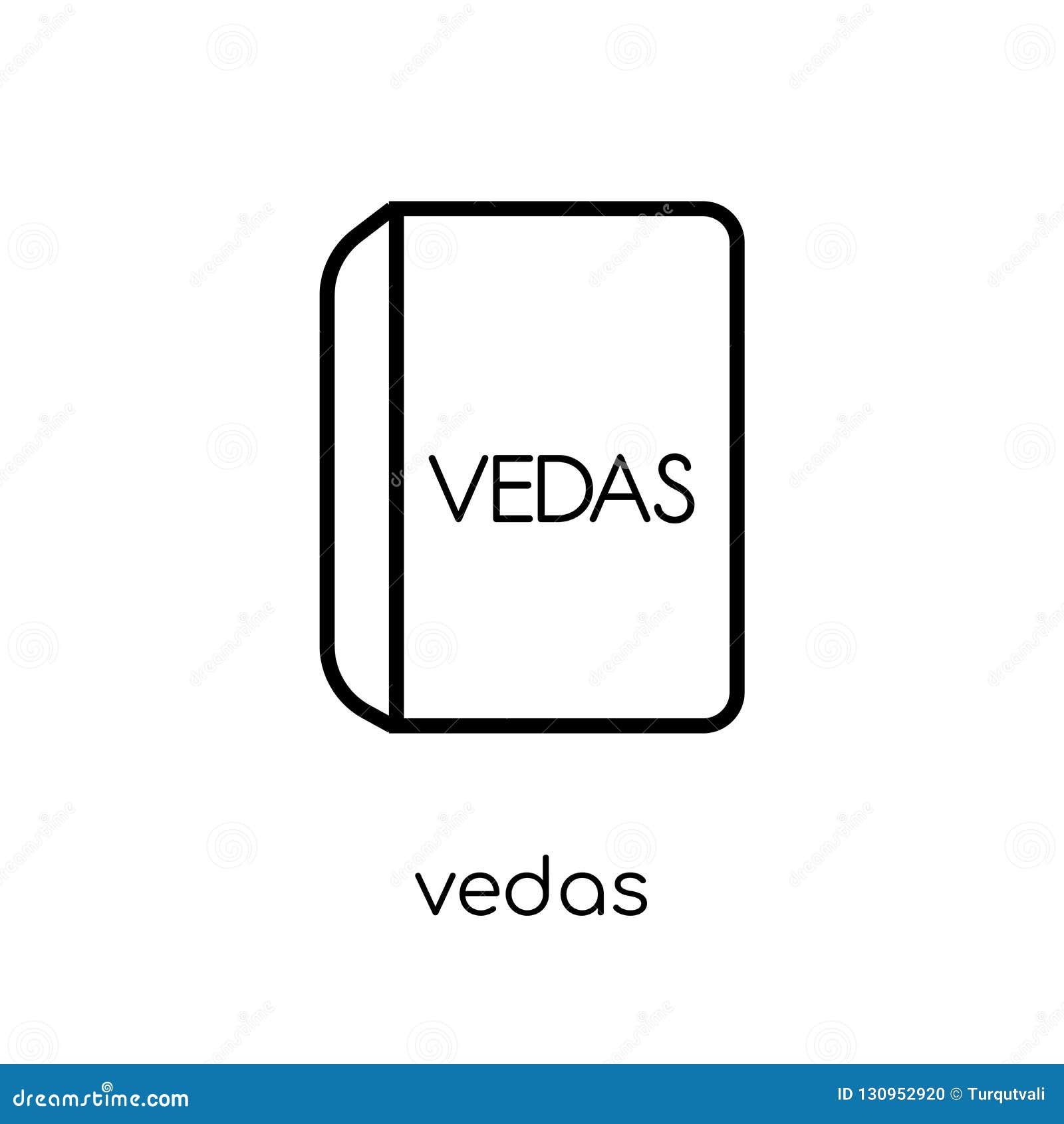 Vedas Icon. Trendy Modern Flat Linear Vector Vedas Icon on White Stock ...