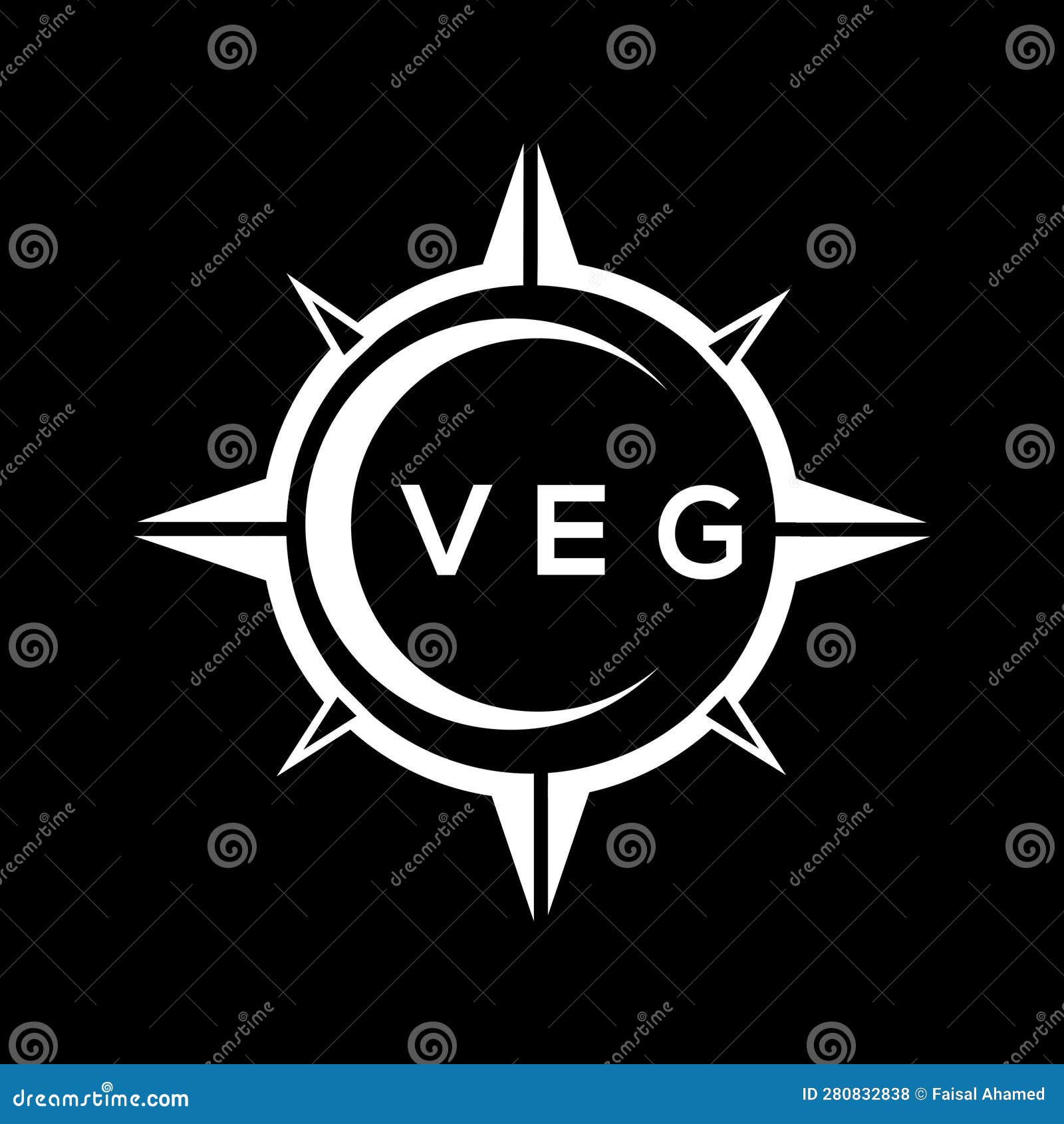 VEG Abstract Technology Logo Design on Black Background. VEG Creative ...