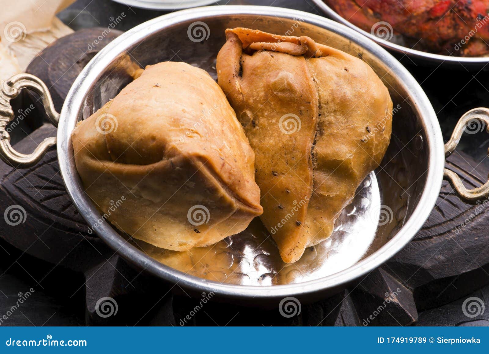 Veg Samosa - is a Crispy and Spicy Indian Triangle Shape Snack Stock ...