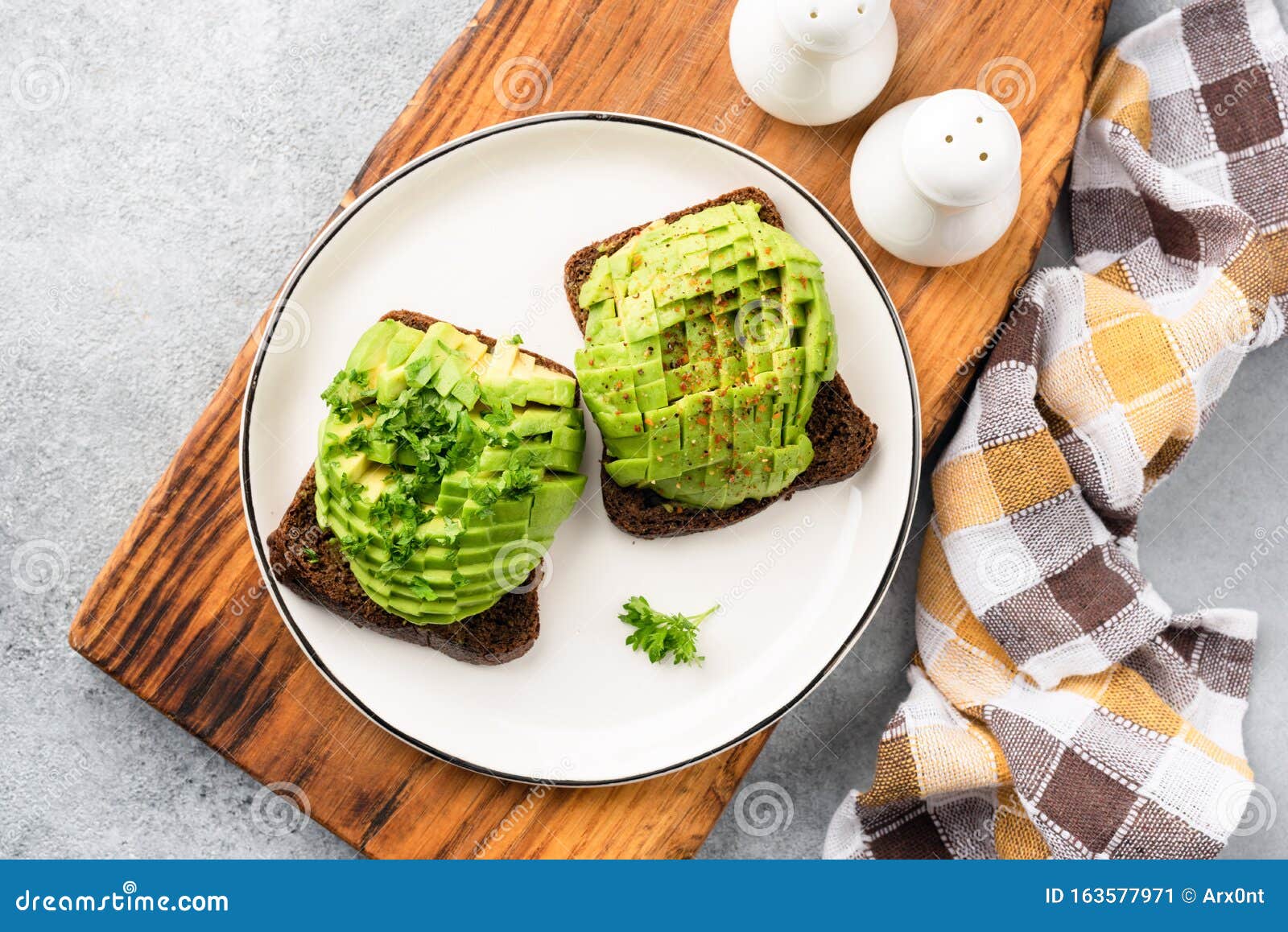 Vegan Avocado Toast with Rye Bread Stock Image - Image of cutting ...