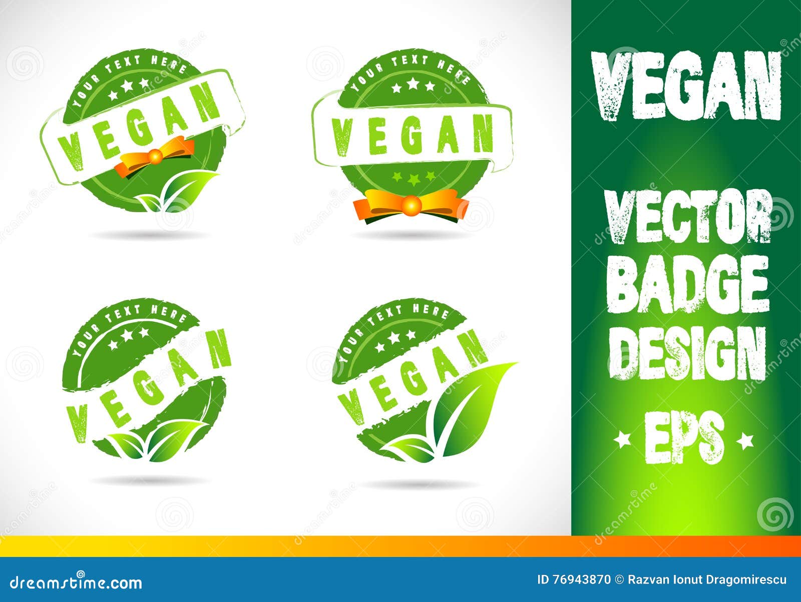 Vegan Badge Logo Vector stock vector. Illustration of vector - 76943870