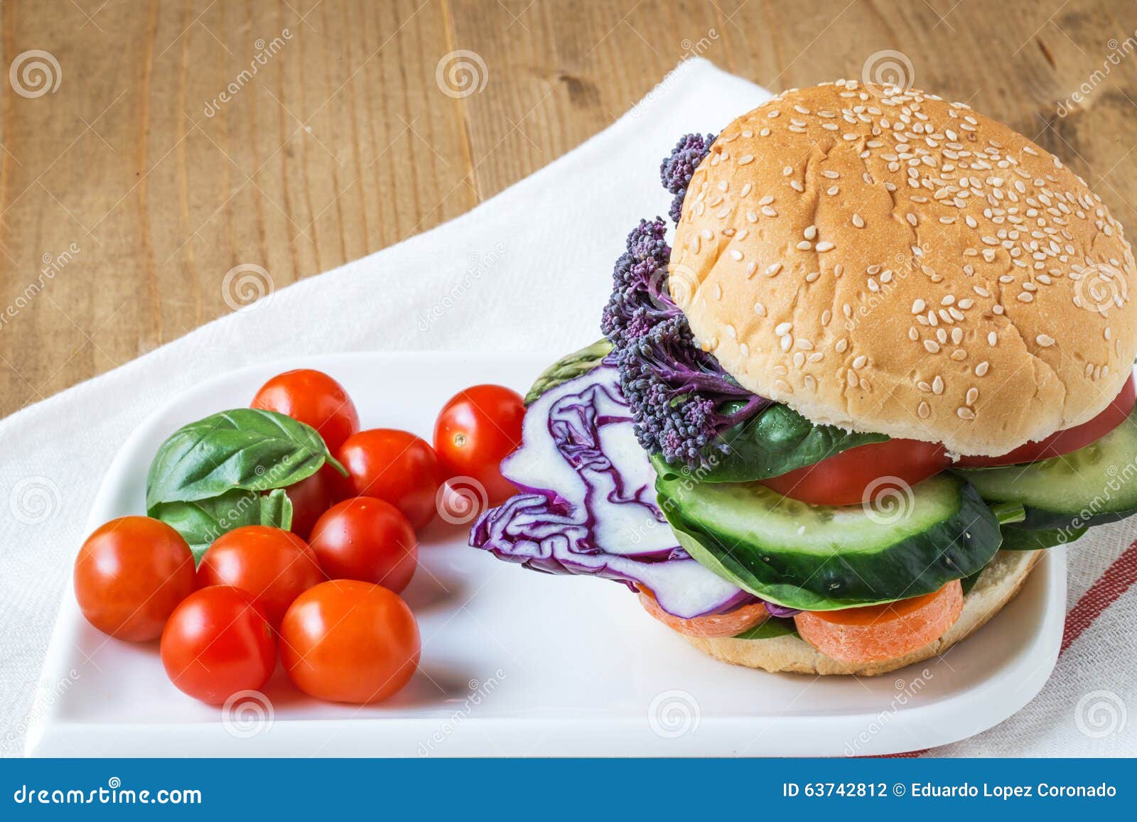 Vegan Burger with Fresh Vegetables Stock Photo - Image of asparagus ...