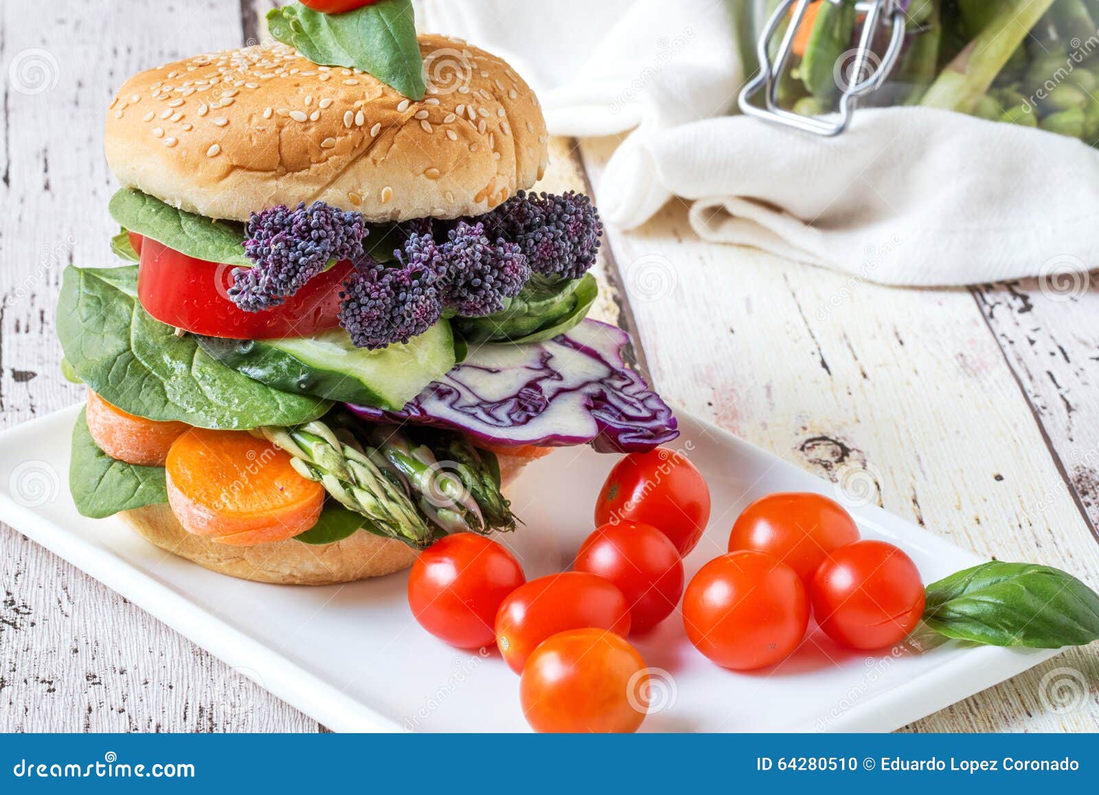 Vegan Burger with Fresh Vegetables Stock Photo - Image of fast, fresh ...