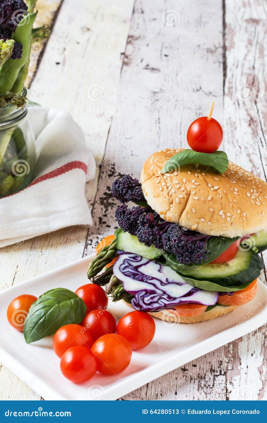 Vegan Burger with Fresh Vegetables Stock Image - Image of appetizer ...