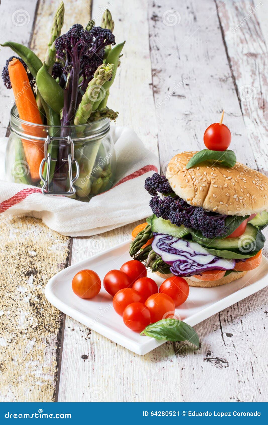 Vegan Burger with Fresh Vegetables Stock Image - Image of dark ...