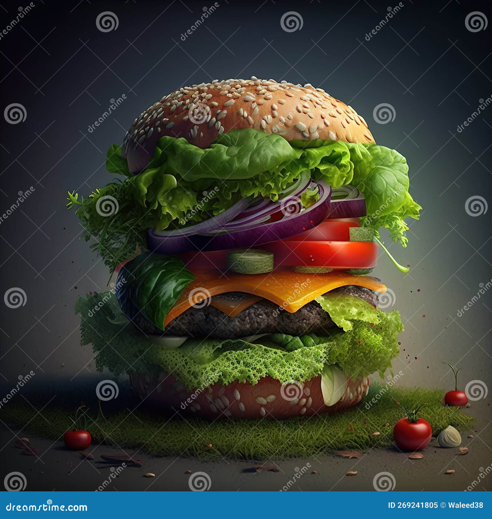 Creative Vegan Burger Concept, Burger Made with Vegetable Ingredients ...