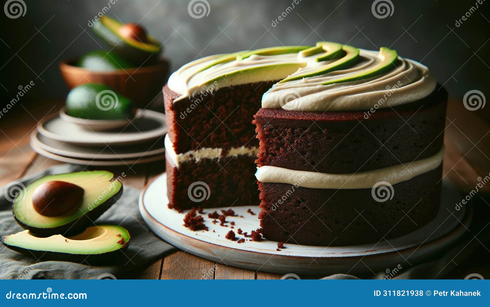 Vegan Chocolate Avocado Cake Stock Photo - Image of organic, creativity ...