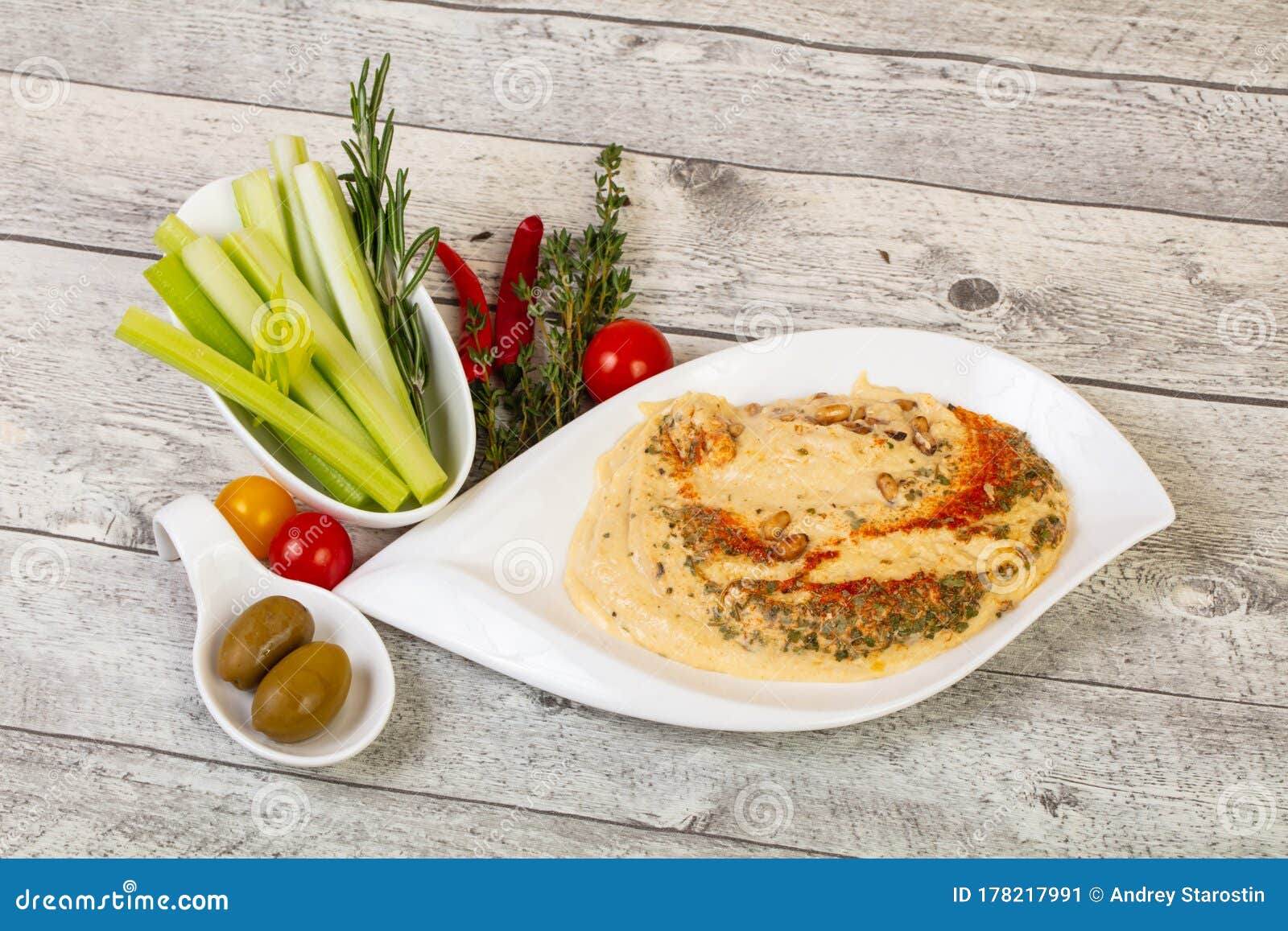 Vegan cuisine - Humus stock image. Image of meal, plate - 178217991