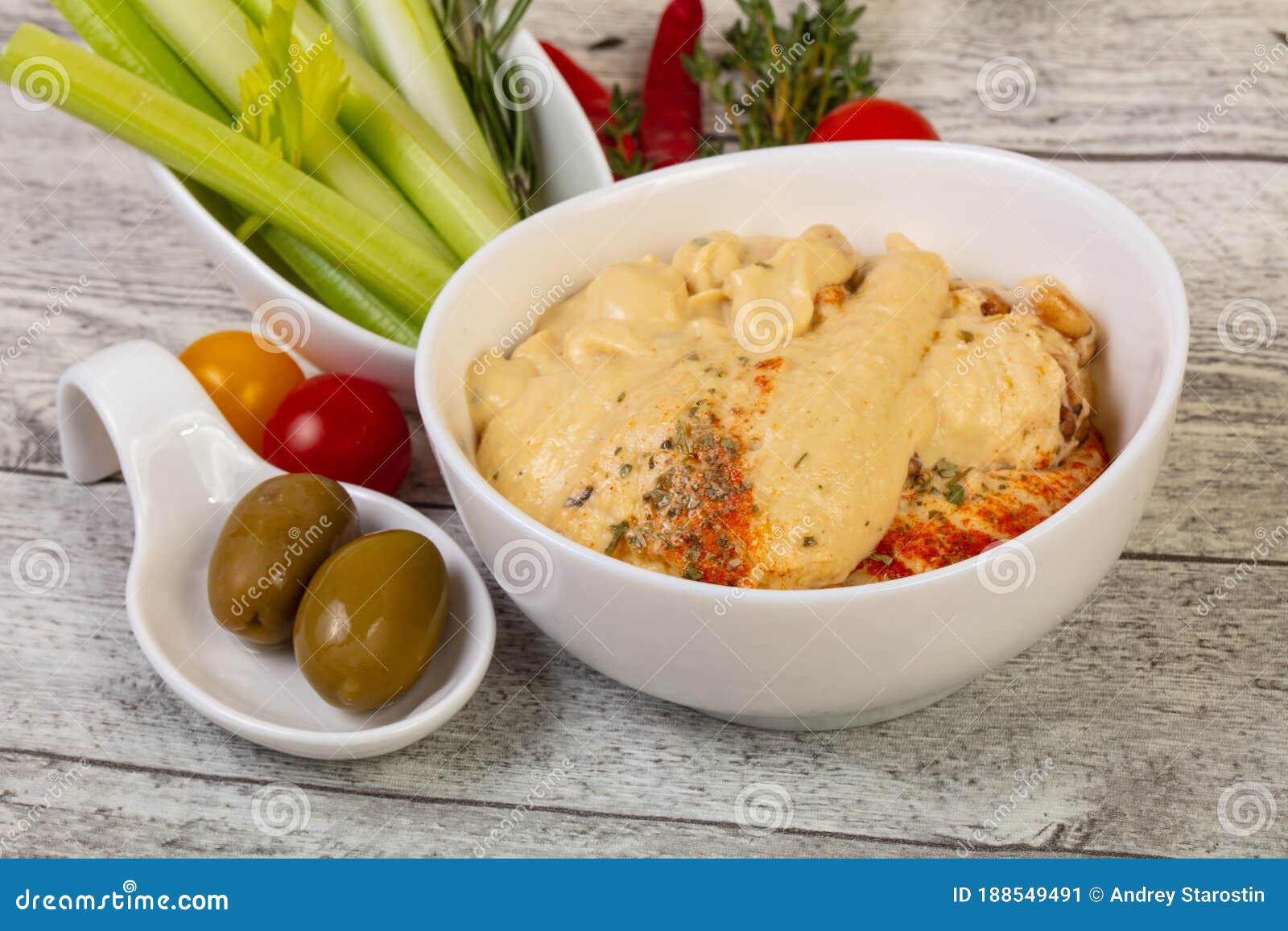 Vegan cuisine - Humus stock image. Image of delicious - 188549491