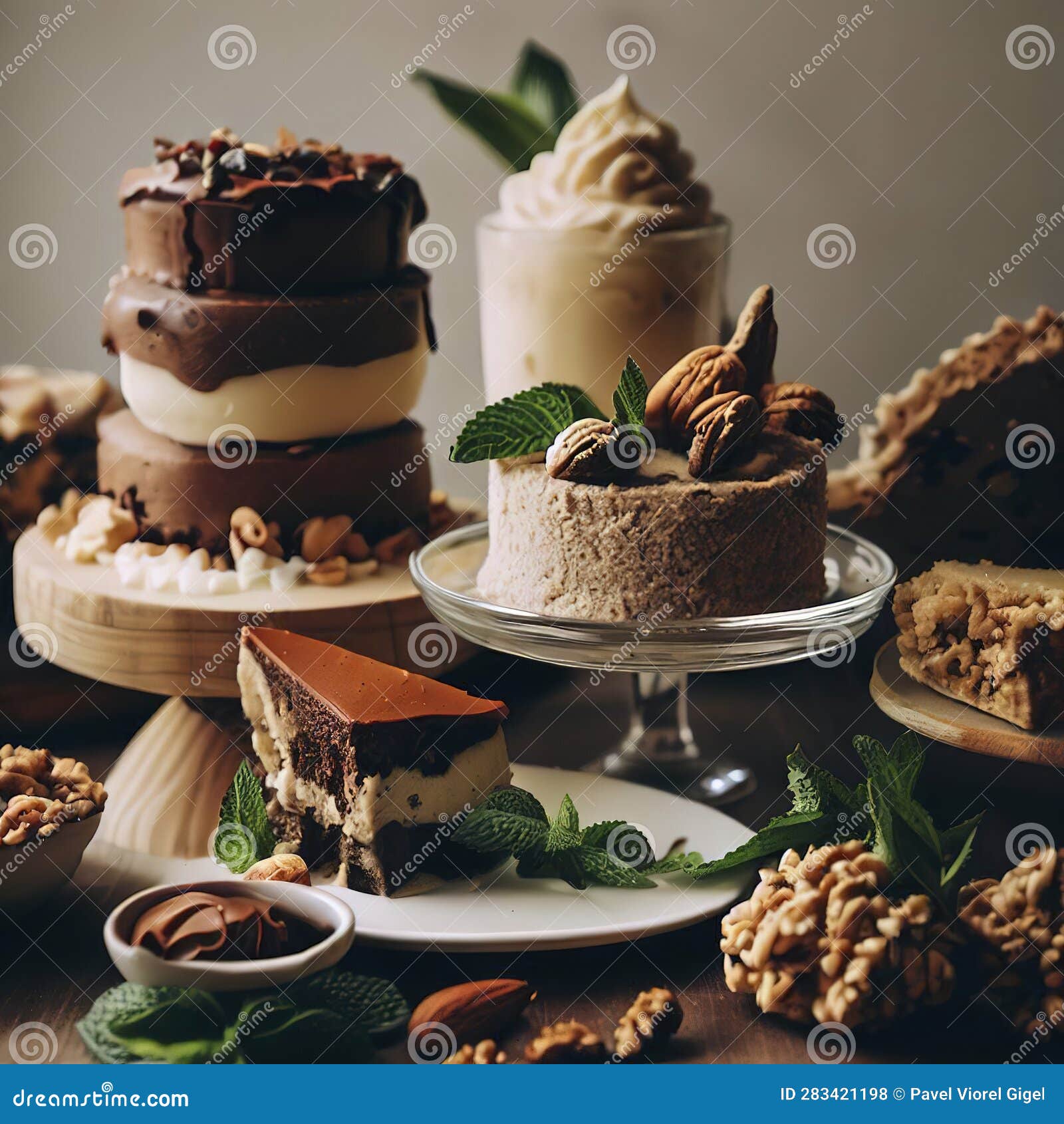 Vegan deserts stock illustration. Illustration of tasty - 283421198